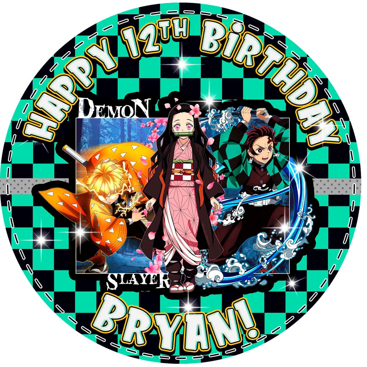 Demon Slayer Kimetsu No Yaiba Edible Image Cake Topper Personalized ...