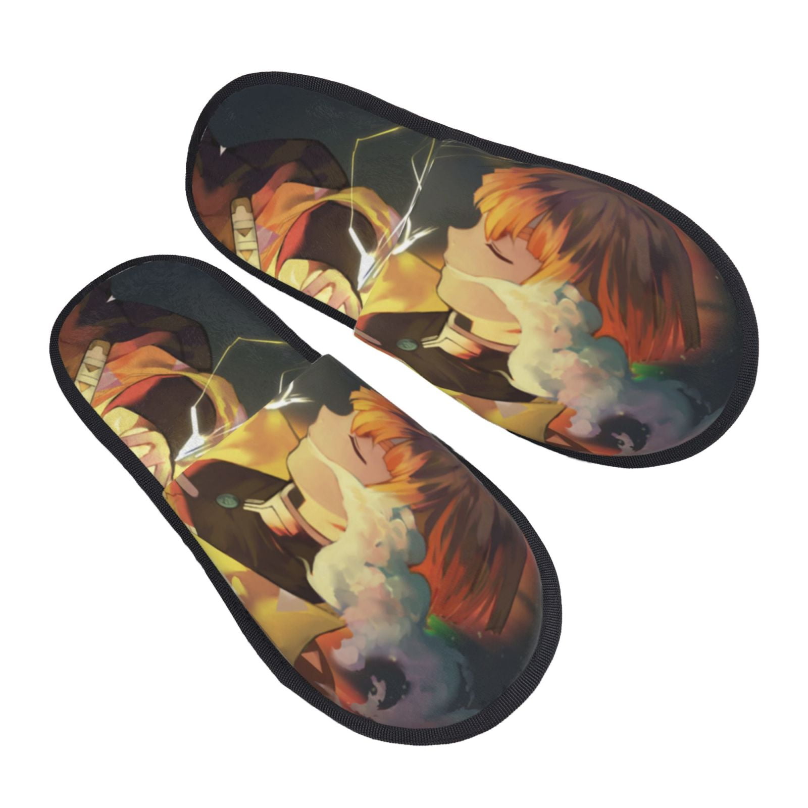 Demon Slayer: Kimetsu No Yaiba Furry Slippers For Men Women Fuzzy House ...
