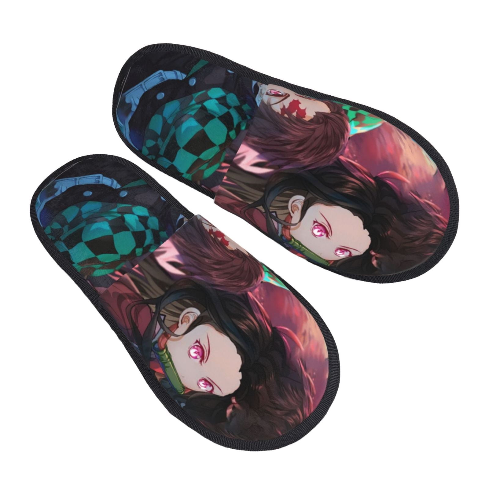Demon Slayer Kimetsu No Yaiba Furry Slippers For Men Women Fuzzy House ...