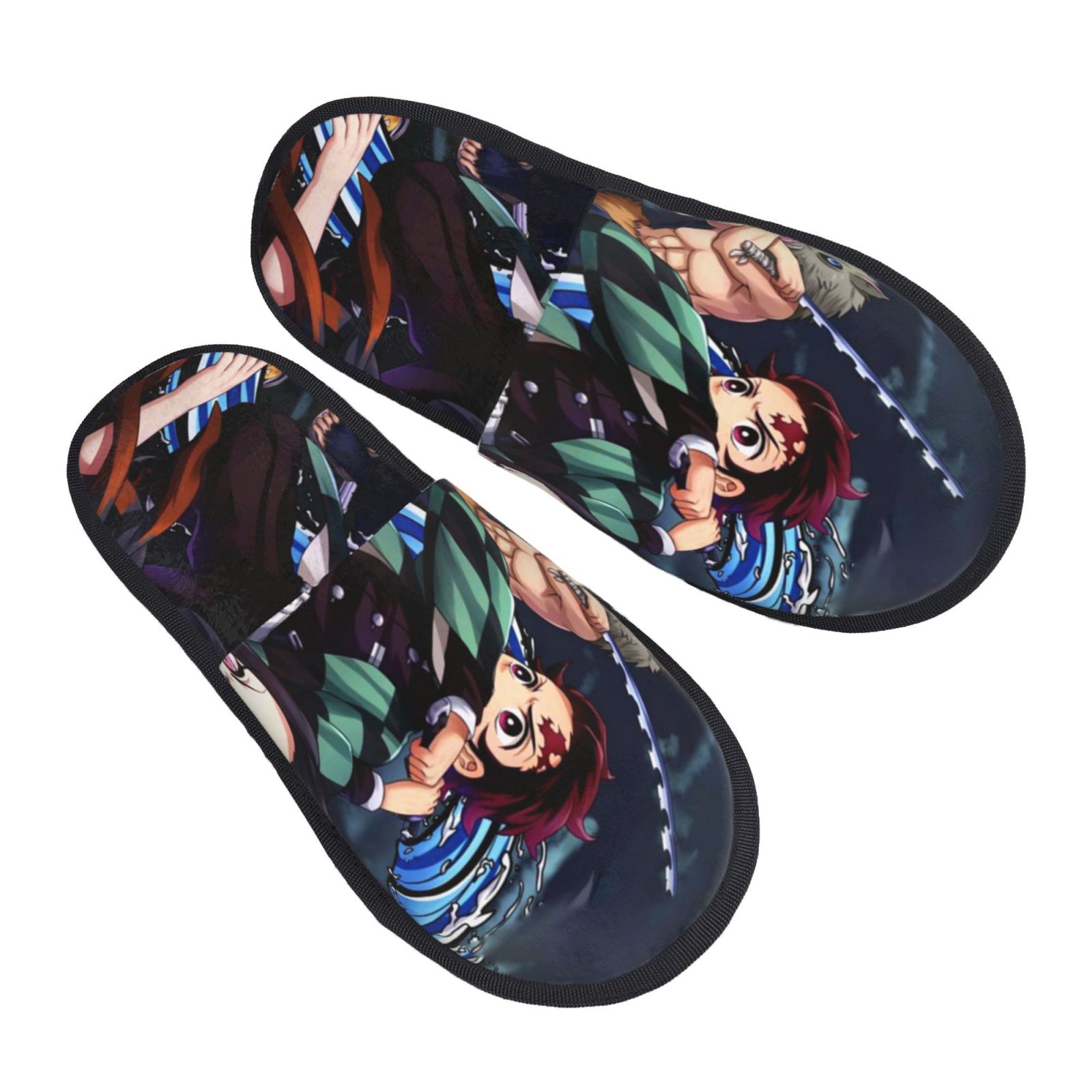 Demon Slayer Kimetsu No Yaiba Furry Slippers For Men Women Fuzzy House ...