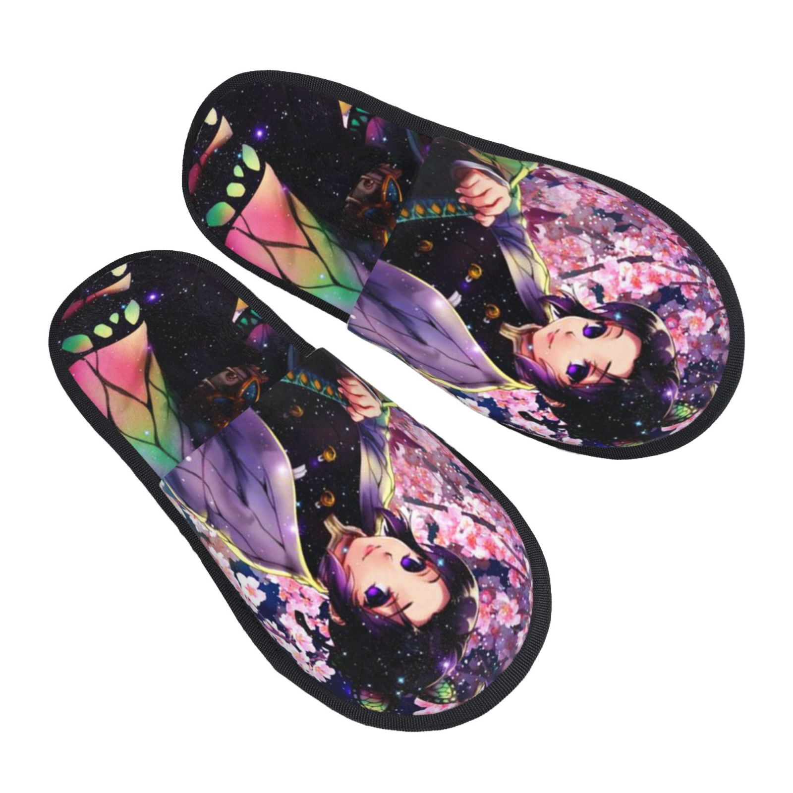 Demon Slayer Kimetsu No Yaiba Furry Slippers For Men Women Fuzzy House ...
