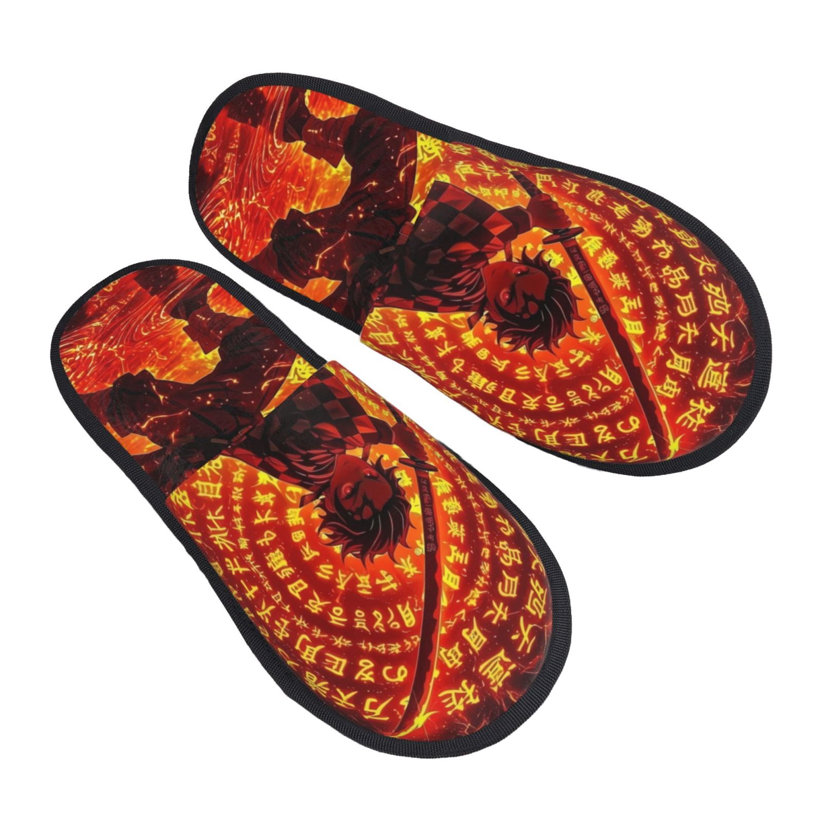 Demon Slayer: Kimetsu No Yaiba Furry Slippers For Men Women Fuzzy House ...
