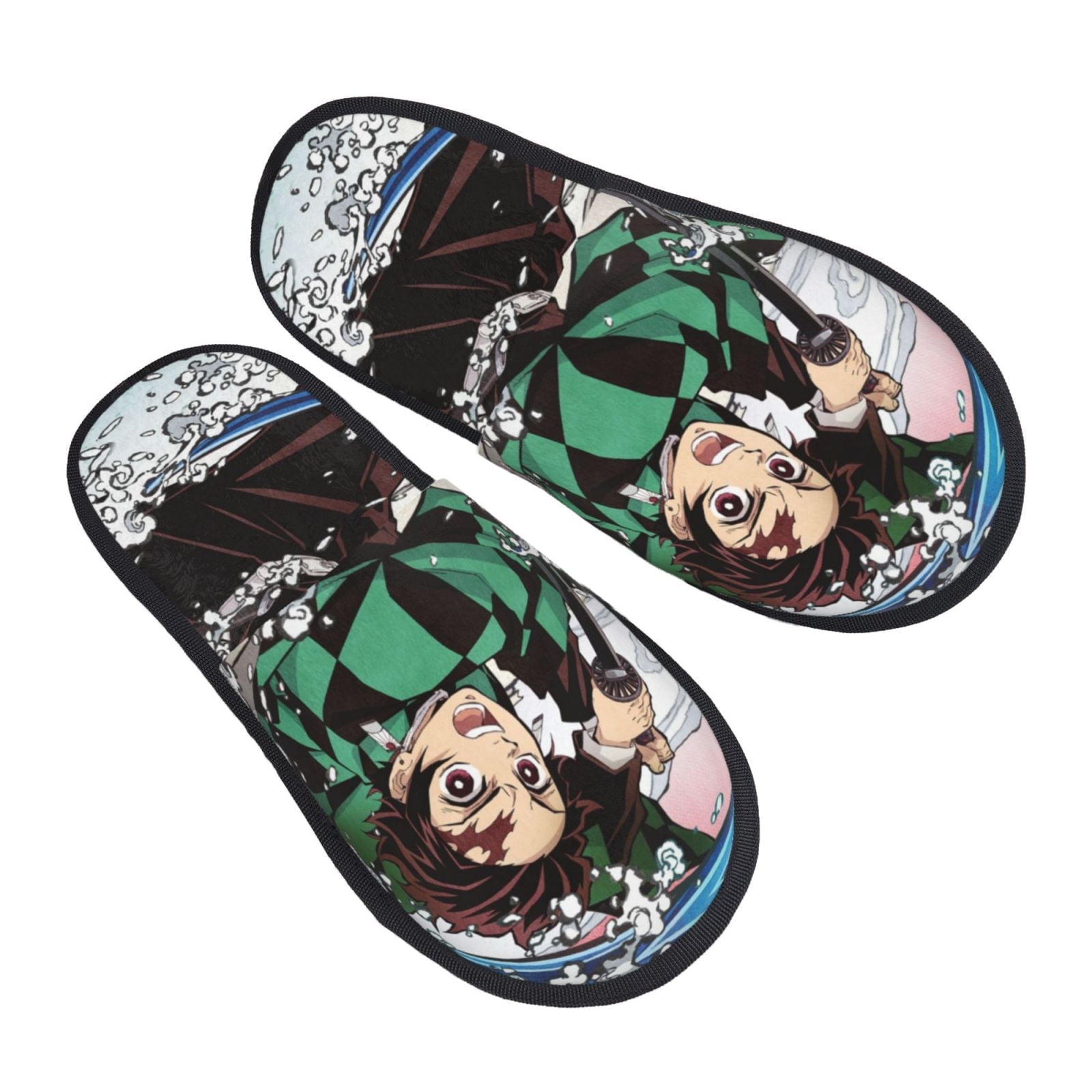 Demon Slayer: Kimetsu No Yaiba Furry Slippers For Men Women Fuzzy House ...