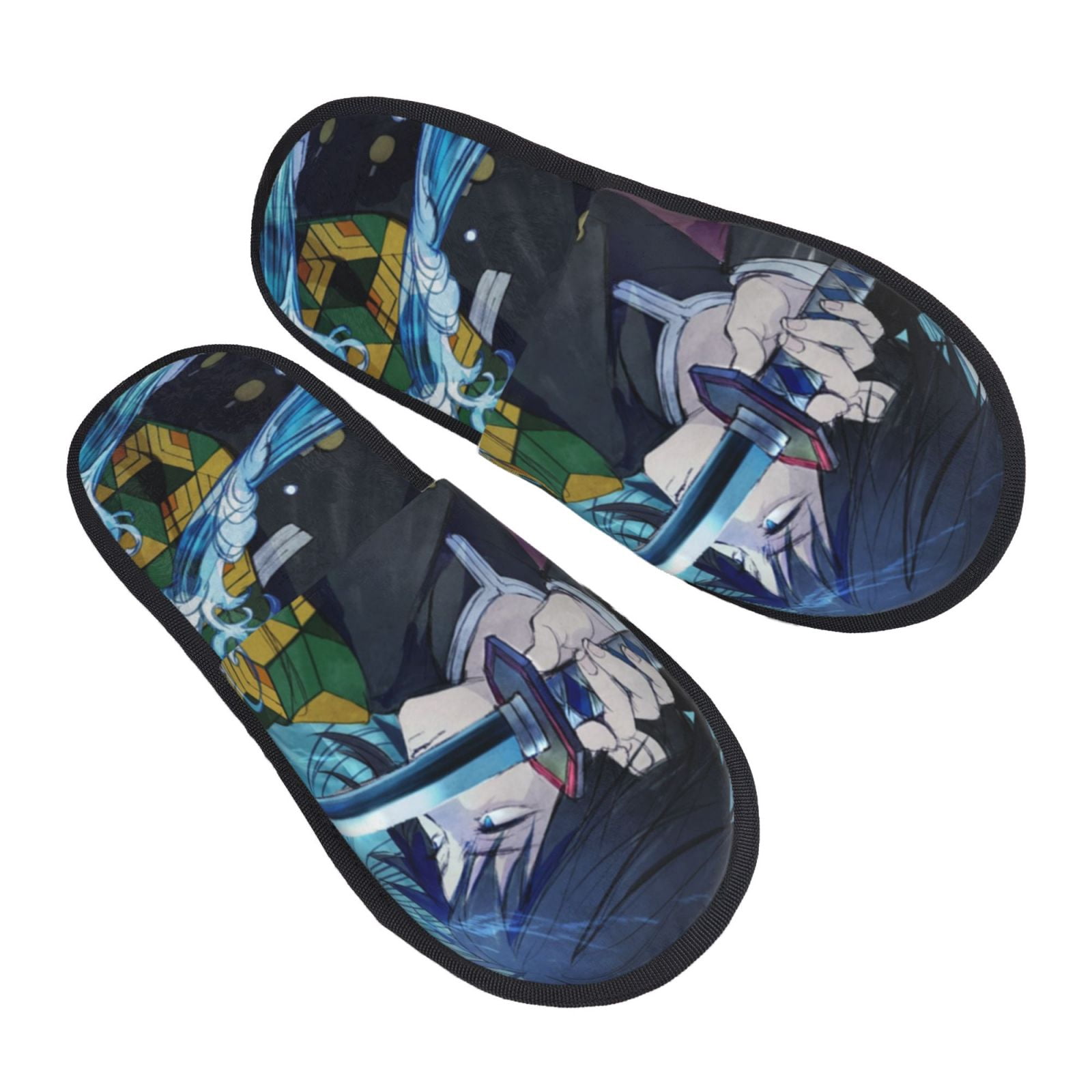 Demon Slayer: Kimetsu No Yaiba Furry Slippers For Men Women Fuzzy House ...