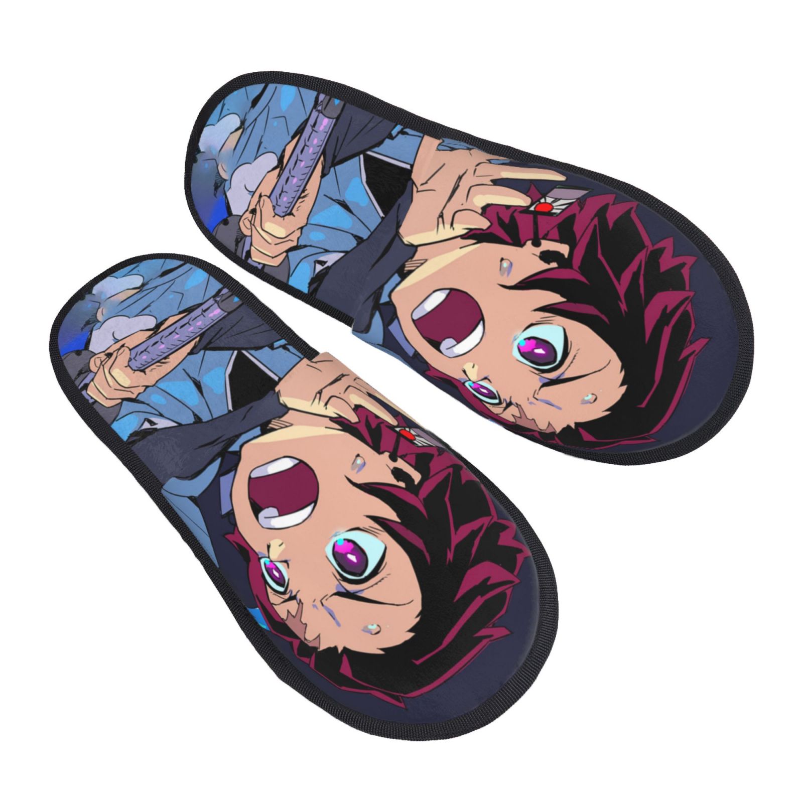 Demon Slayer Kimetsu No Yaiba Furry Slippers For Men Women Fuzzy House ...
