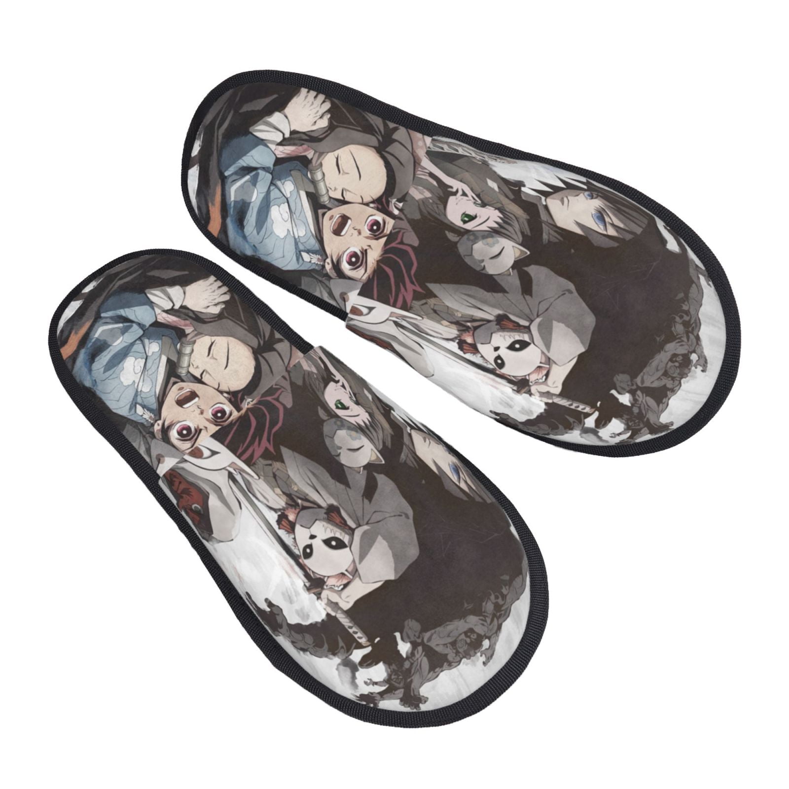 Demon Slayer Kimetsu No Yaiba Furry Slippers For Men Women Fuzzy House ...