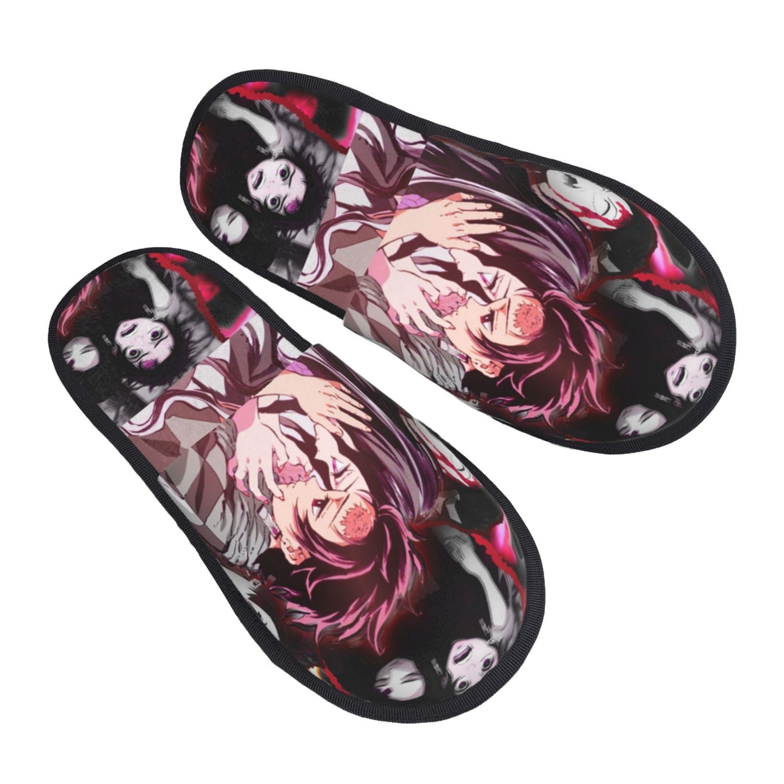 Demon Slayer Kimetsu No Yaiba Furry Slippers For Men Women Fuzzy House ...