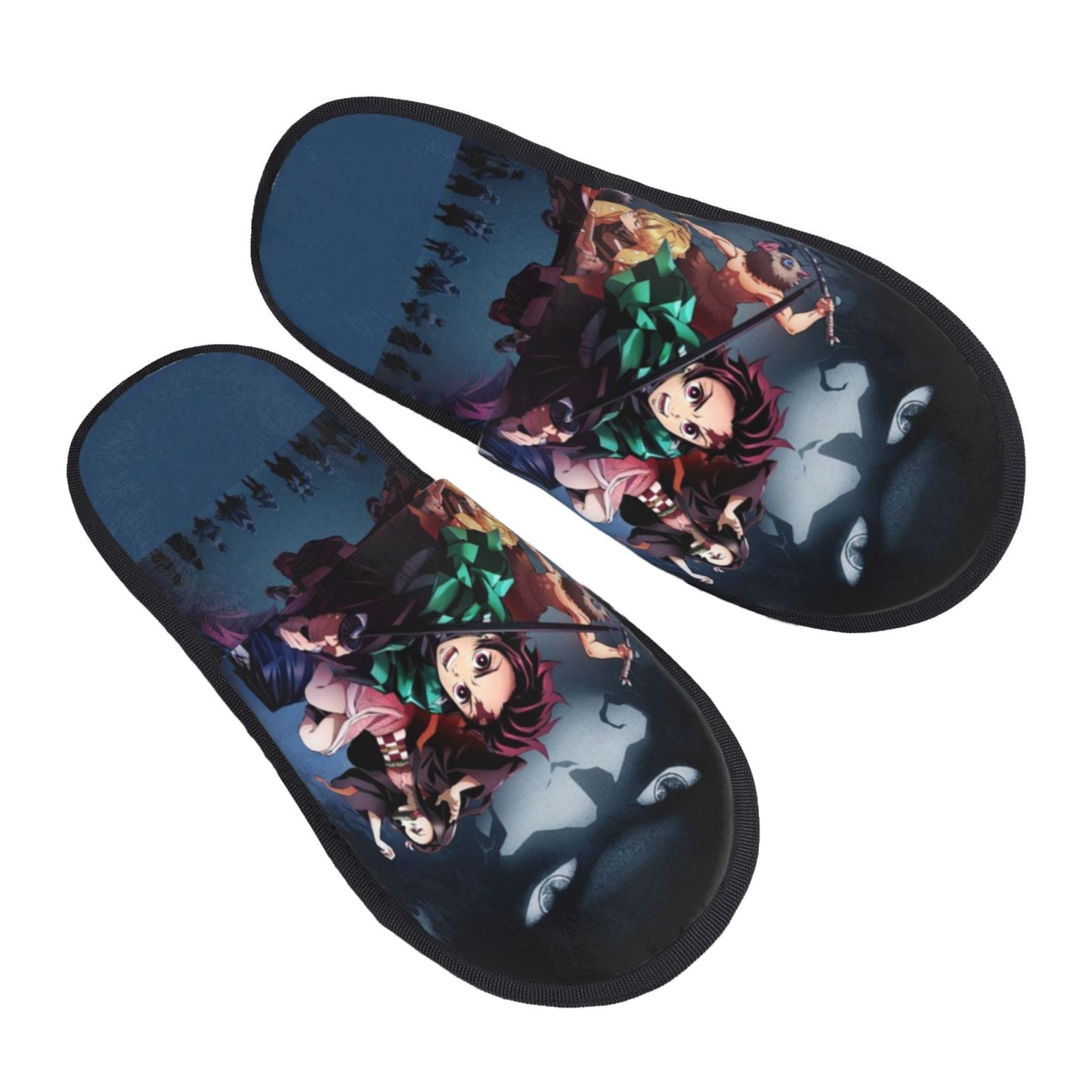 Demon Slayer Kimetsu No Yaiba Furry Slippers For Men Women Fuzzy House ...