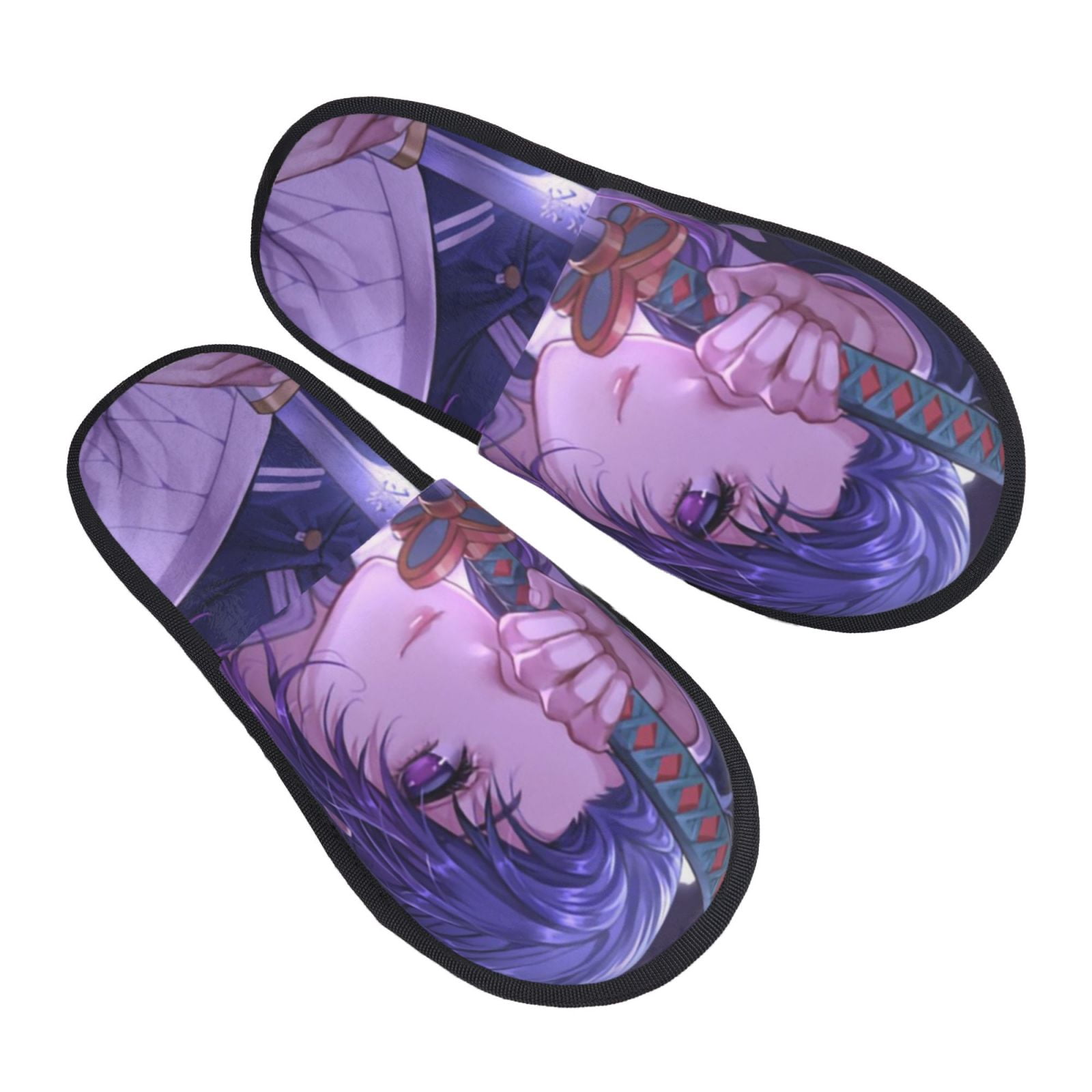 Demon Slayer: Kimetsu No Yaiba Furry Slippers For Men Women Fuzzy House ...