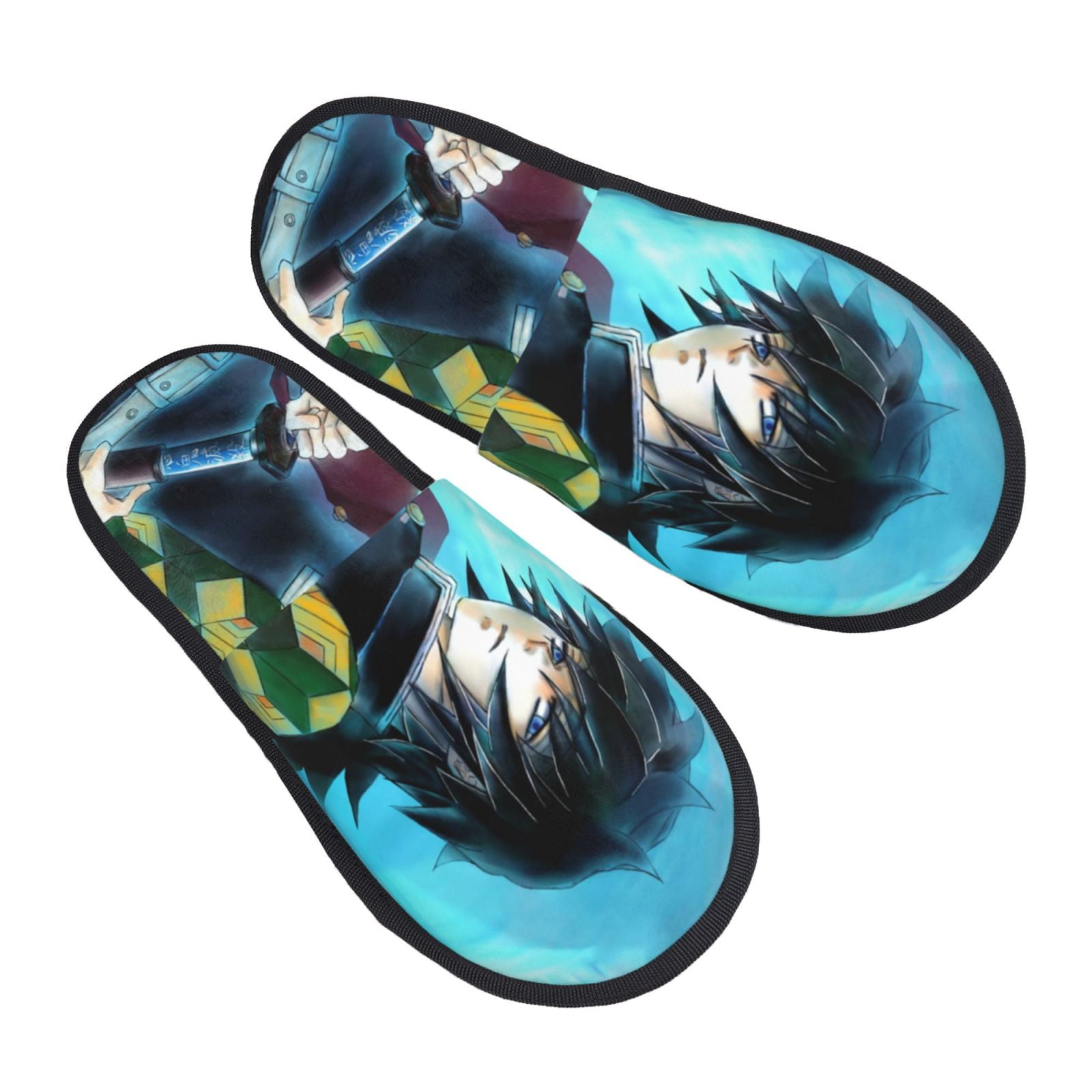 Demon Slayer Kimetsu No Yaiba Furry Slippers For Men Women Fuzzy House ...