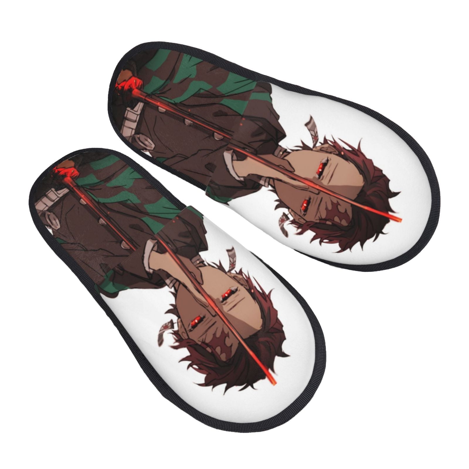 Demon Slayer Kimetsu No Yaiba Furry Slippers For Men Women Fuzzy House ...