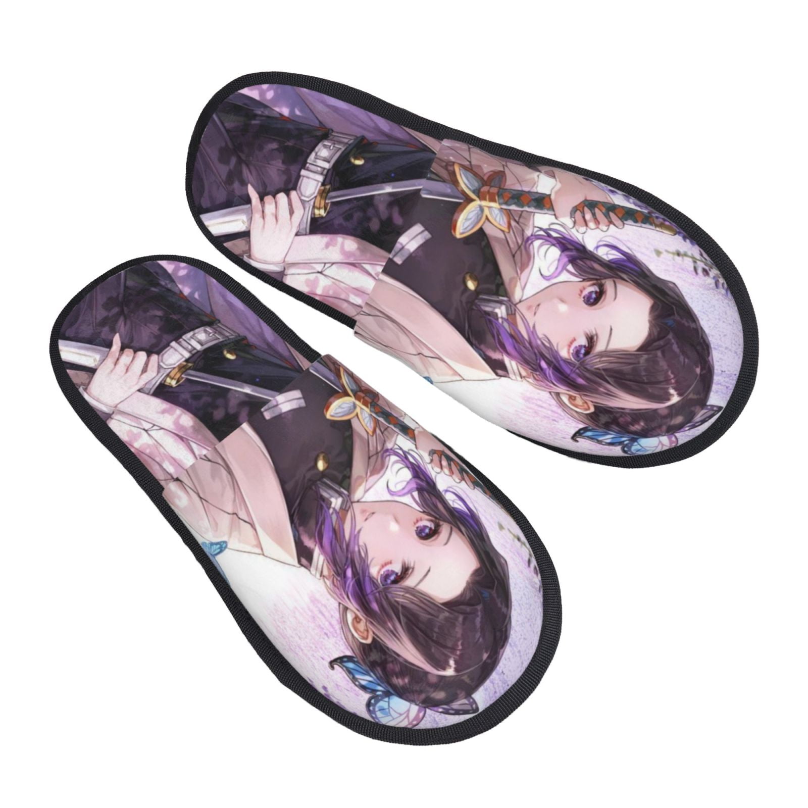 Demon Slayer: Kimetsu No Yaiba Furry Slippers For Men Women Fuzzy House ...
