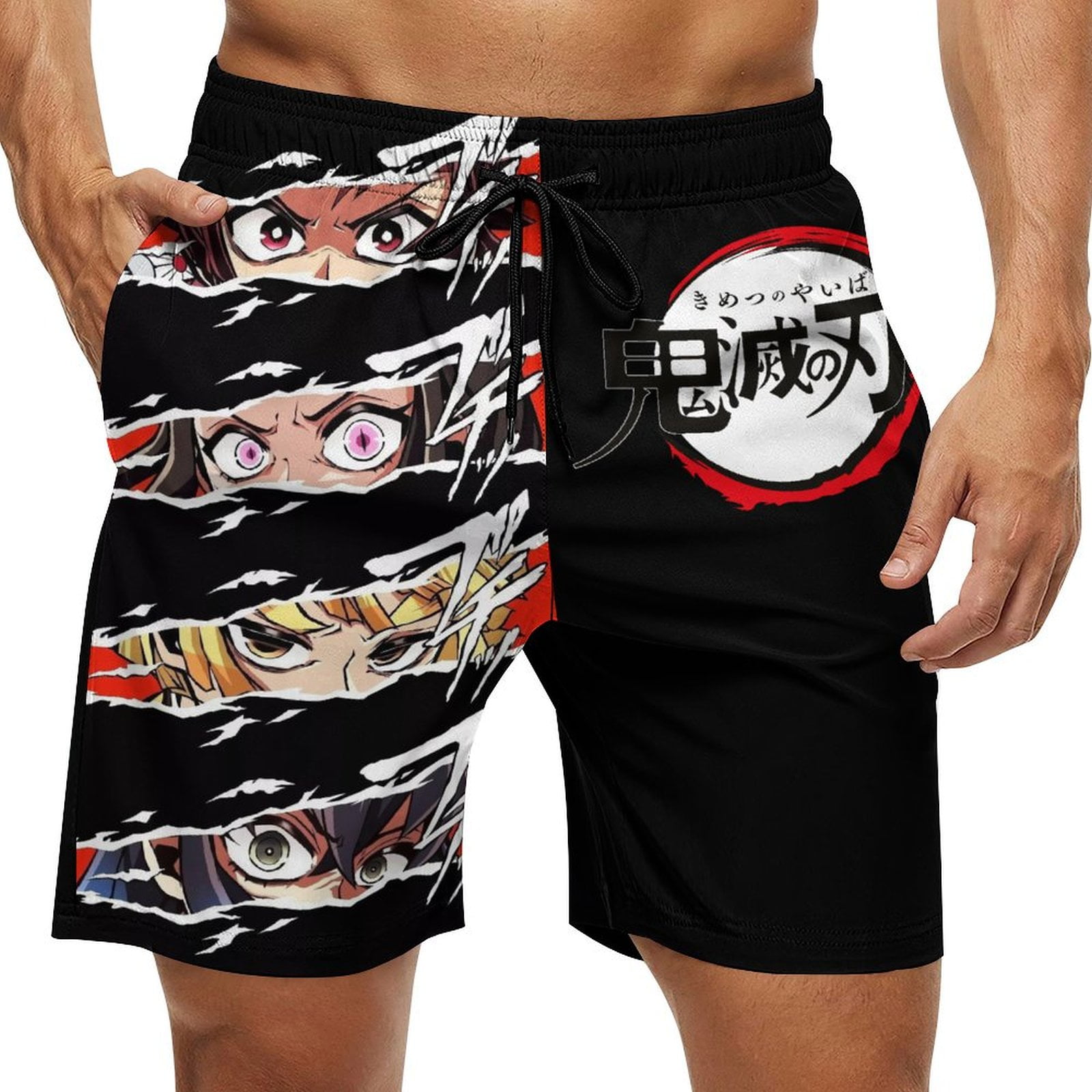 Demon Slayer: Kimetsu No Yaiba Men's Beach Shorts Swim Trunks Quick Dry ...