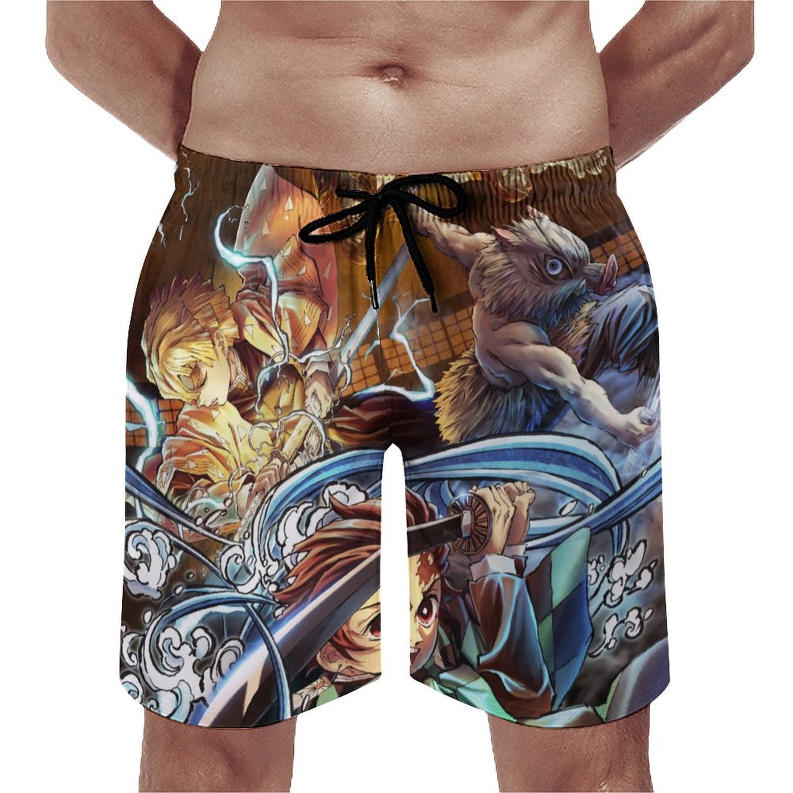 Demon Slayer Kimetsu No Yaiba Men's Swim Trunks Quick Dry Beach Board ...