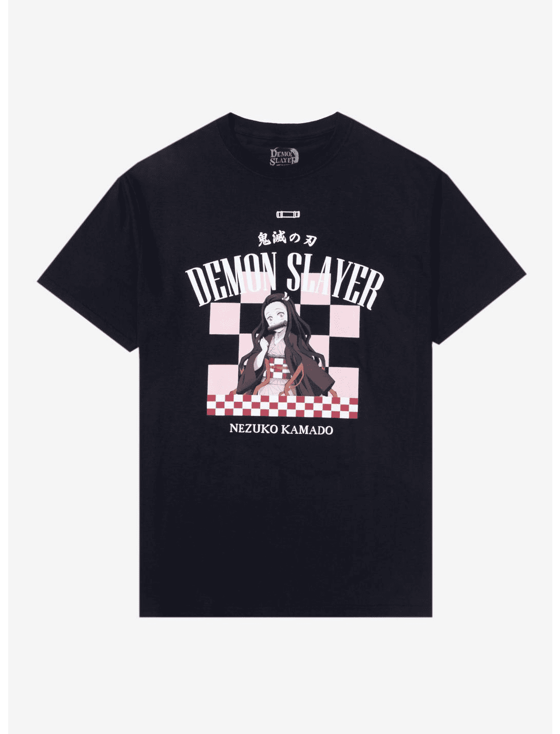 Demon Slayer Kimetsu No Yaiba Nezuko Checkered Boyfriend Fit Girls T ...