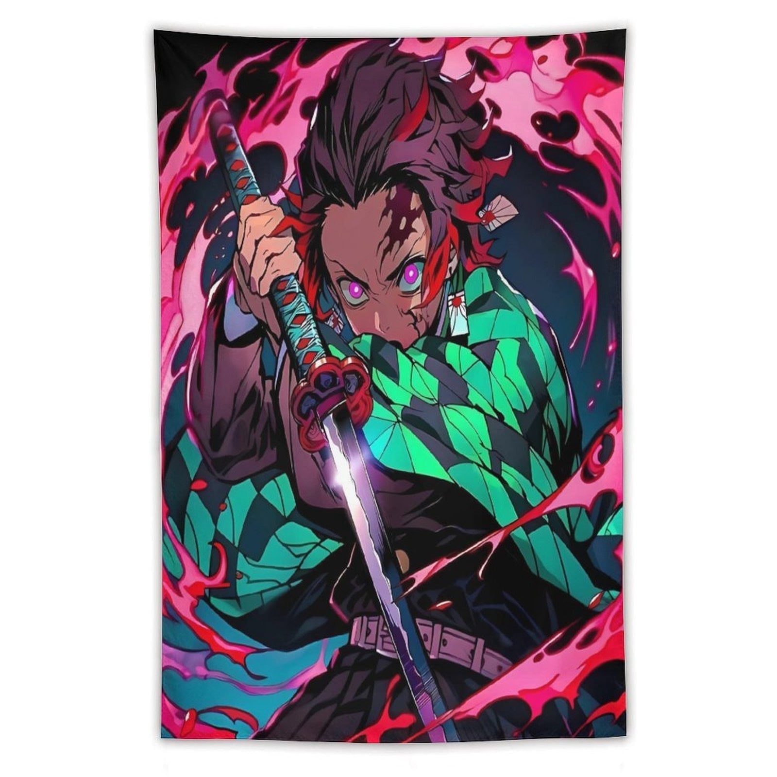 Demon-Slayer-Kimetsu-No-Yaiba Tapestry, Wall Hanging Decor, Aesthetic ...