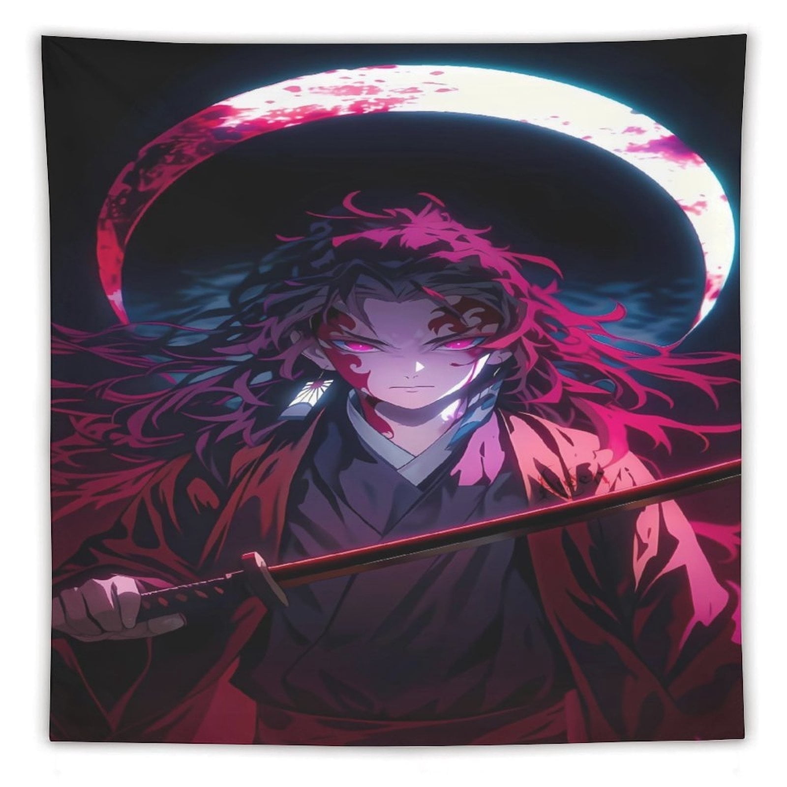 Demon-Slayer-Kimetsu-No-Yaiba Tapestry, Wall Hanging Decor, Aesthetic ...