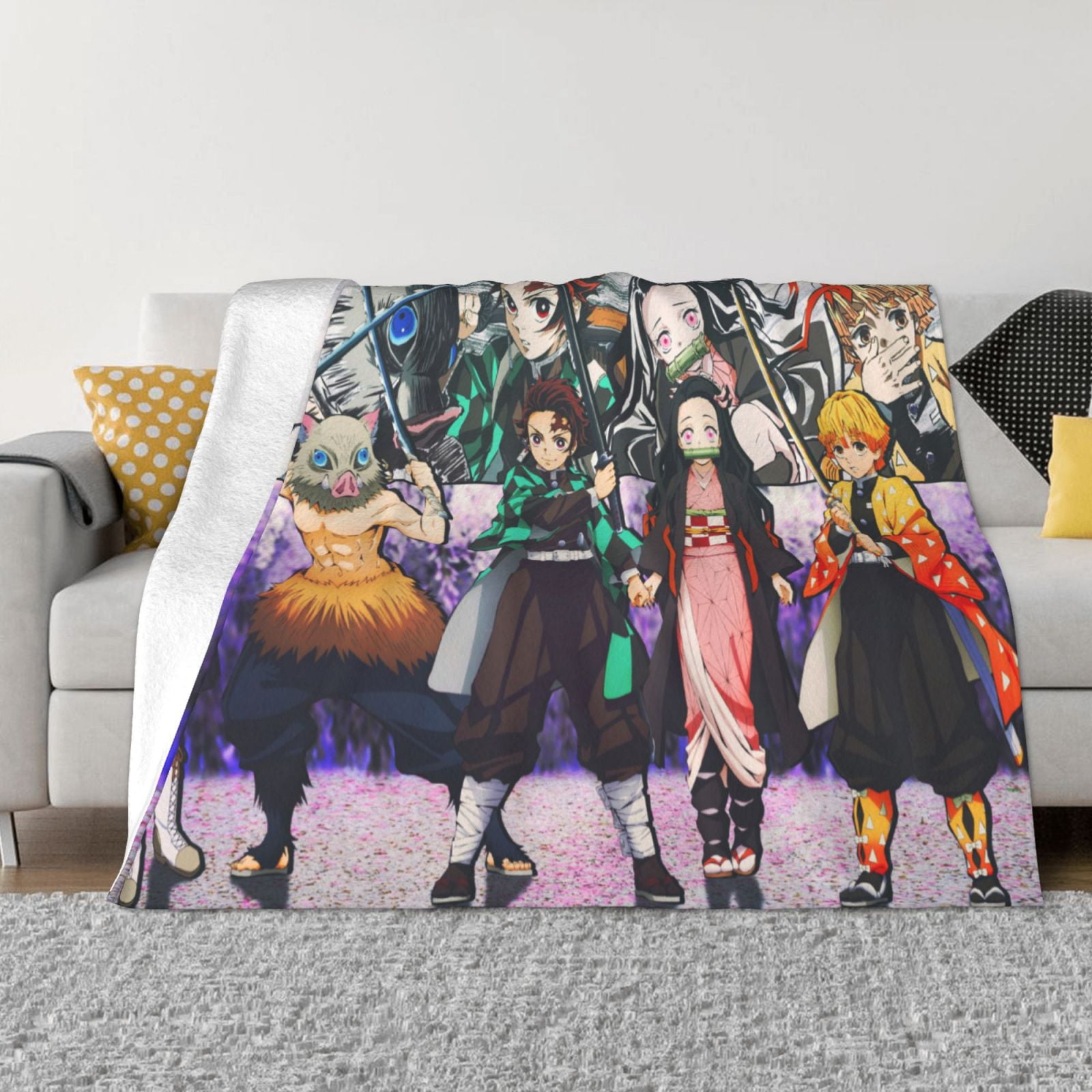 Demon Slayer Kimetsu No Yaiba Throw Blanket Couch Bed Sofa Soft ...