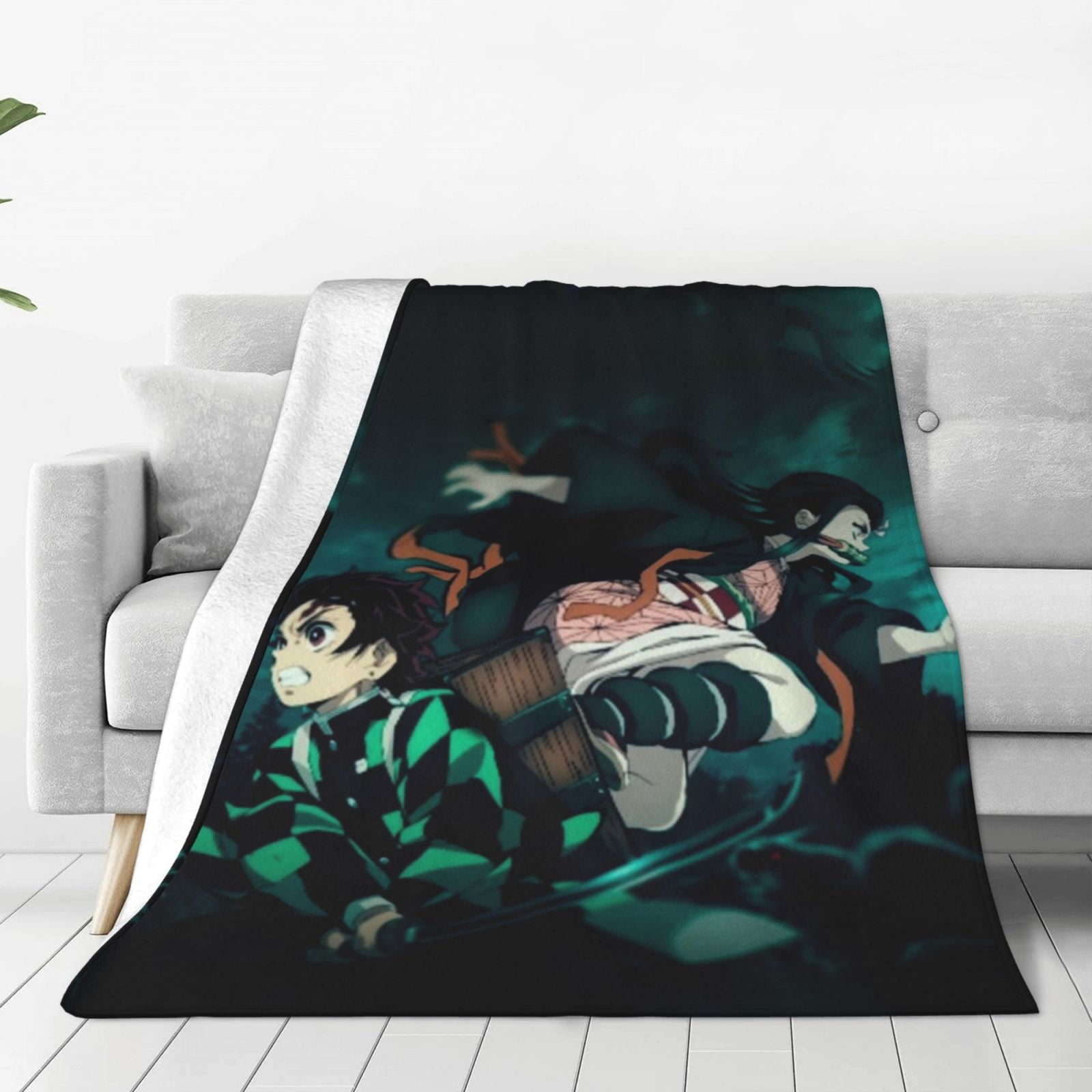 Demon Slayer Kimetsu No Yaiba Ultra-Soft Micro Fleece Blanket Throw All Season Fuzzy Lightweight ...
