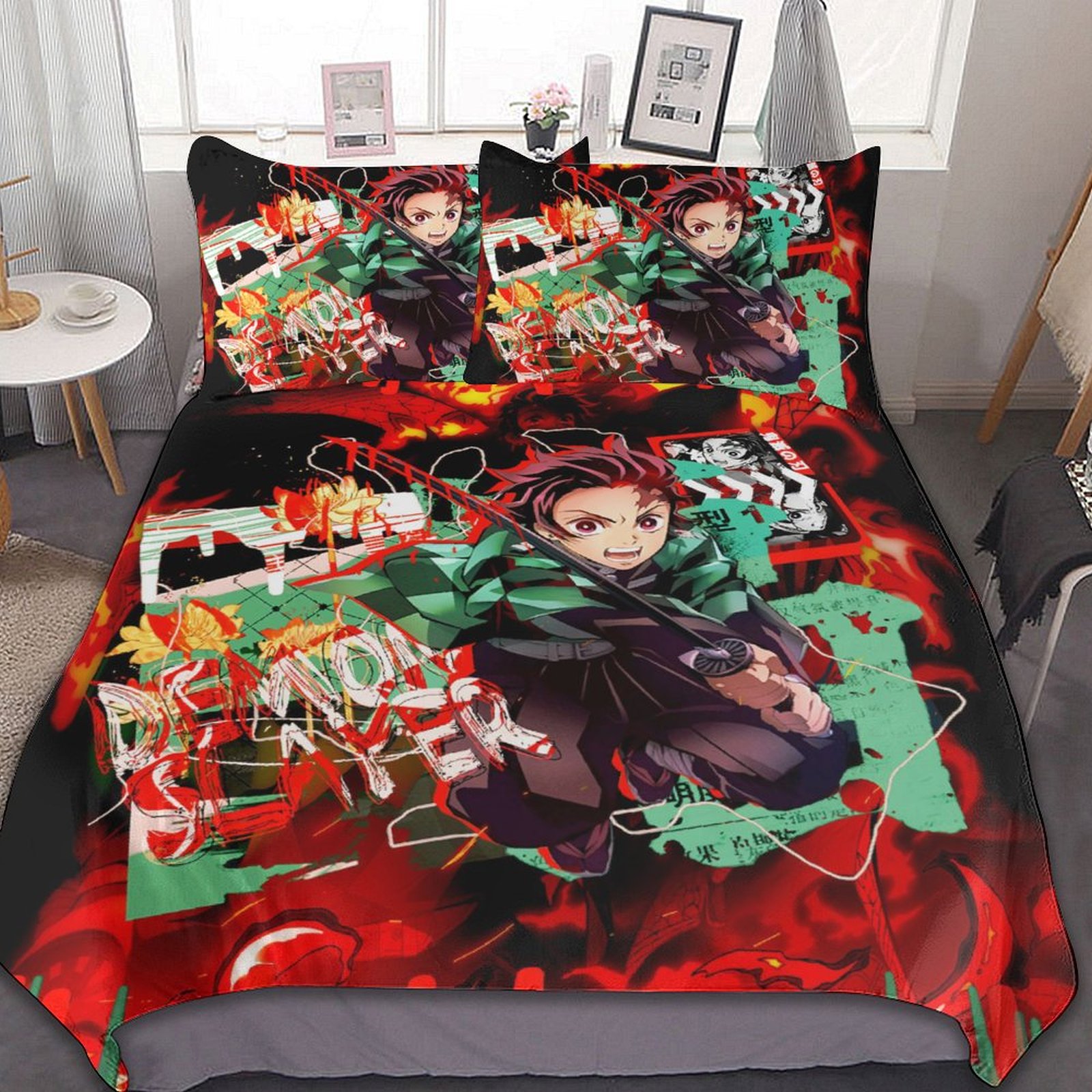 Demon Slayer: Kimetsu No Yaiba Bed Duvet Cover Microfiber Bedding Sets ...