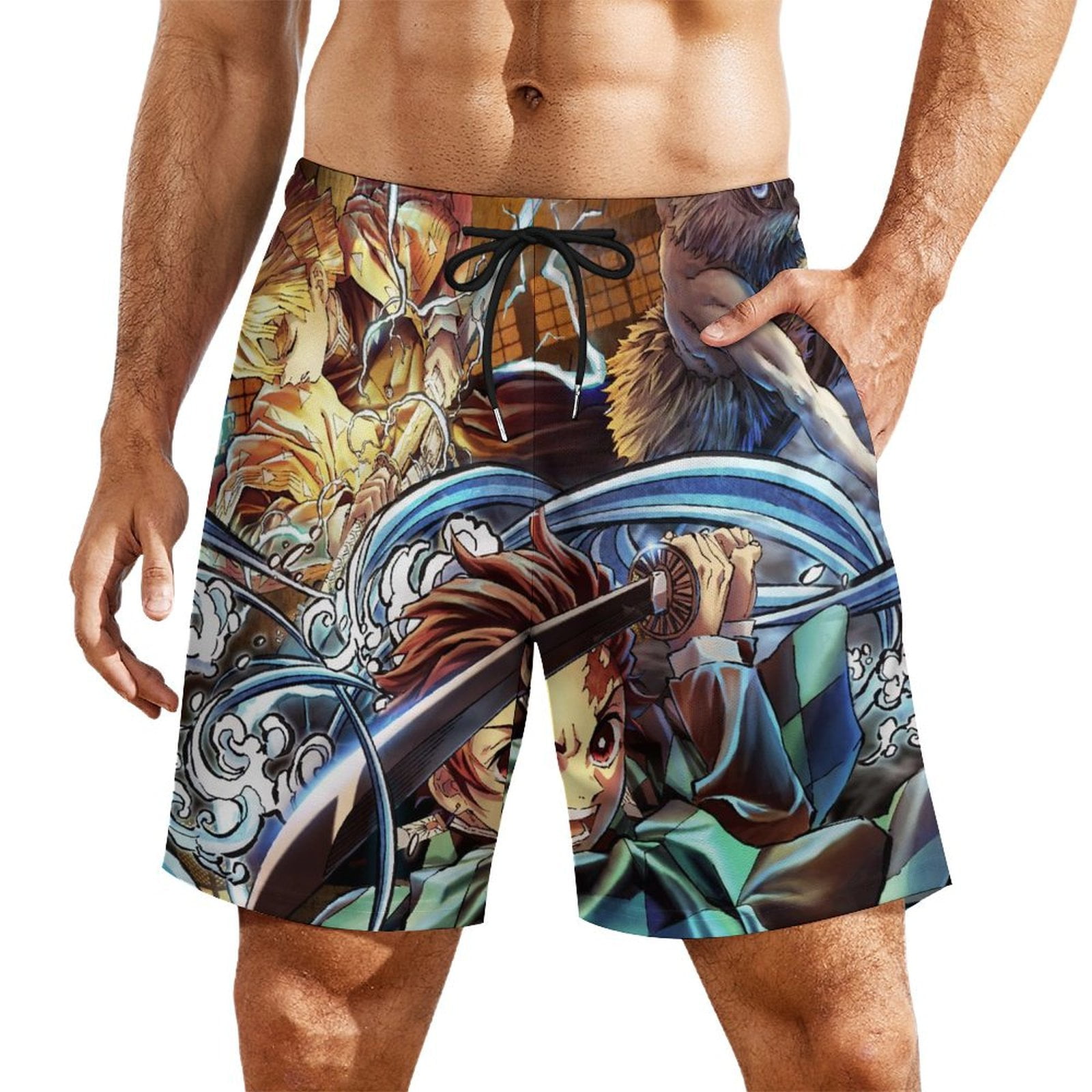 Demon Slayer Kimetsu No Yaiba Men's Board Shorts Swim Trunks Beach ...