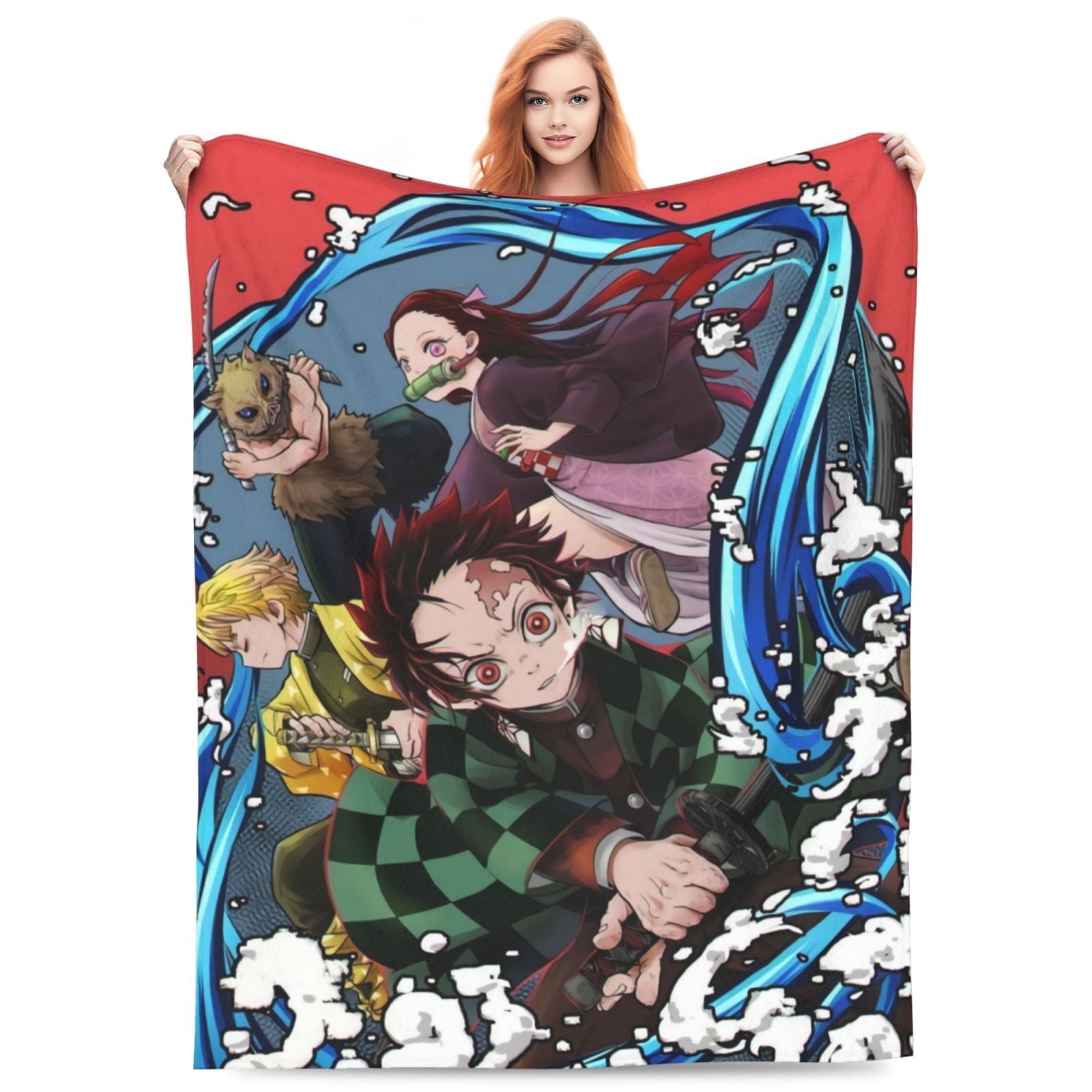 Demon Slayer: Kimetsu no Yaiba Core Group Water Breathing Theme Flannel ...