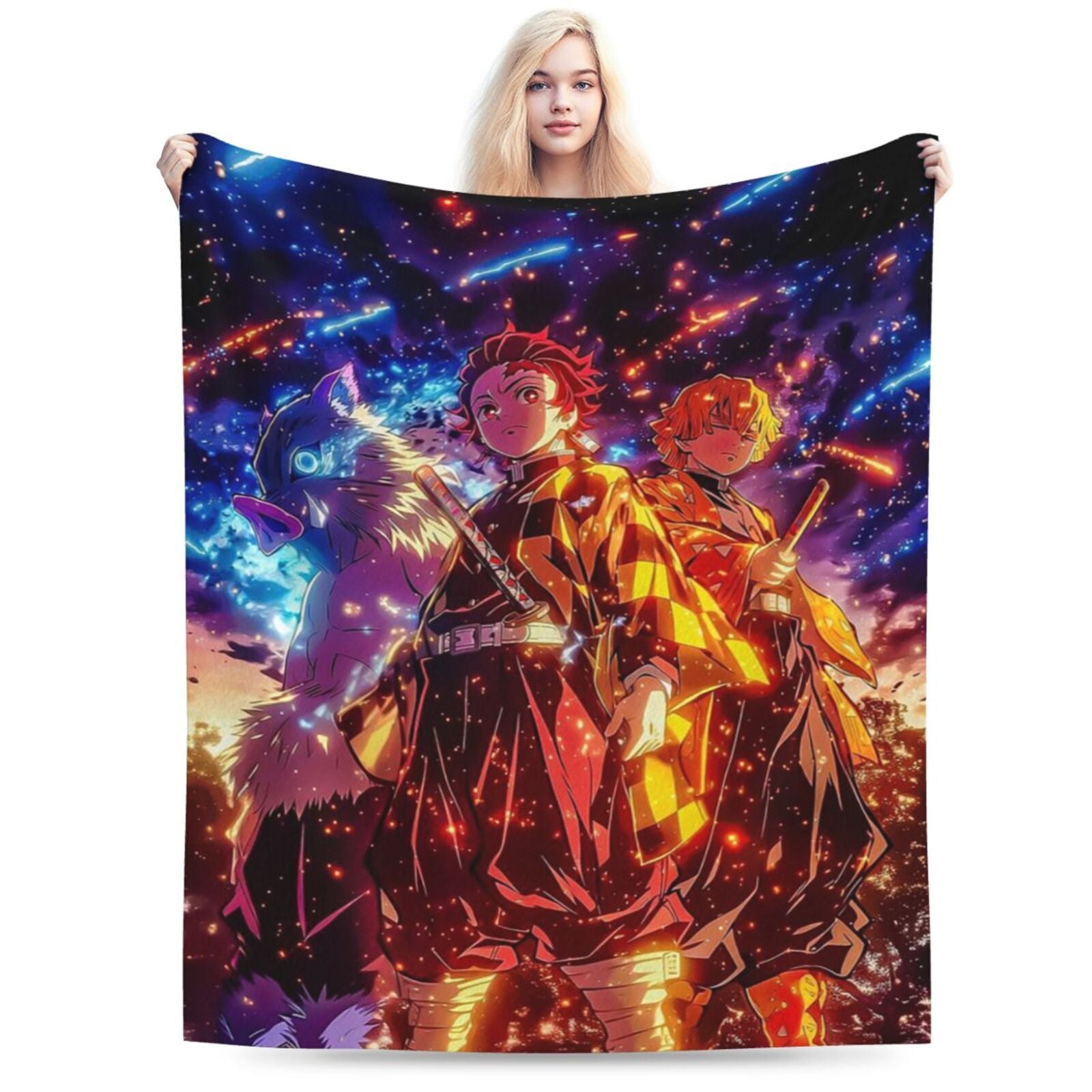 Demon Slayer: Kimetsu no Yaiba Core Trio Starry Theme Sherpa Fleece ...