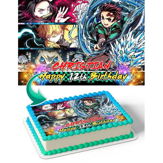 Demon Slayer Kimetsu no Yaiba Tanjiro Edible Image Cake Topper ...