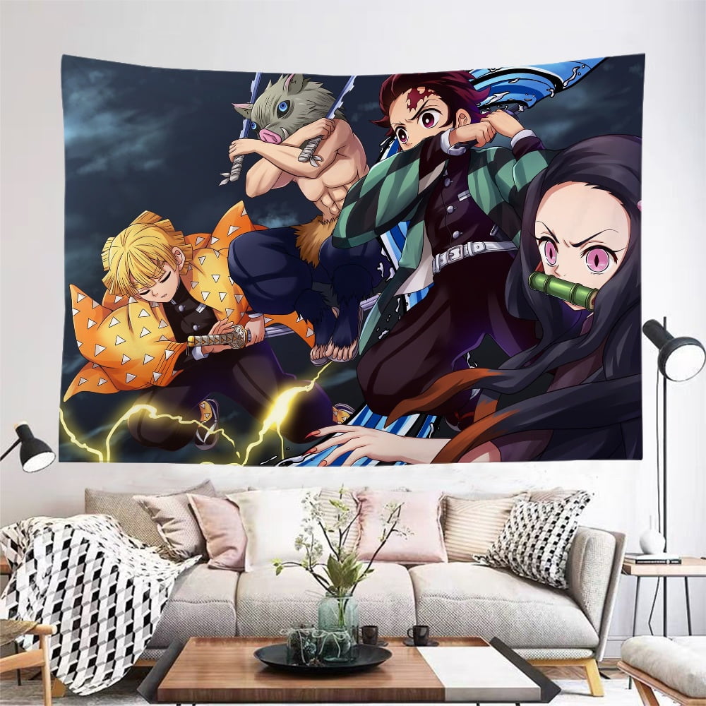 Demon Slayer:Kimetsu no Yaiba-Tapestry Funny Background for Bedroom ...