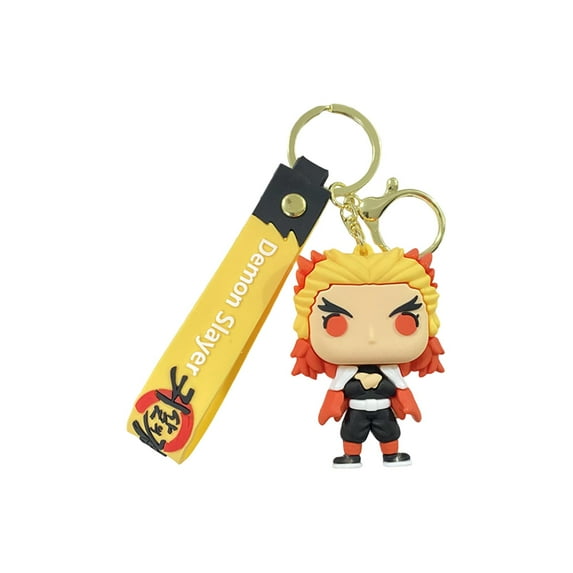 Demon Slayer Kyojuro Anime Character Keychain,PVC Figure with Red ...