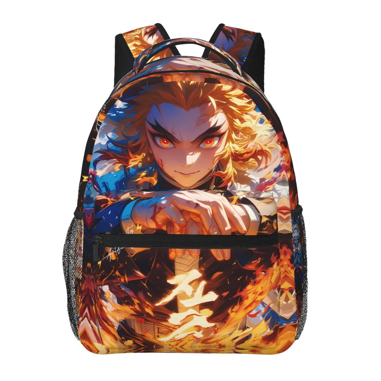 Demon Slayer Kyojuro Rengoku Backpack Lightweight Bookbag Casual ...