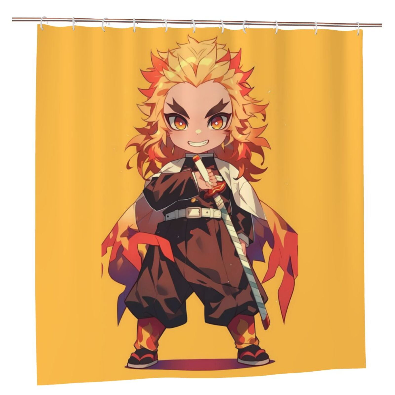 Demon Slayer Kyojuro Rengoku Bathroom Shower Curtain,Bath Curtains ...