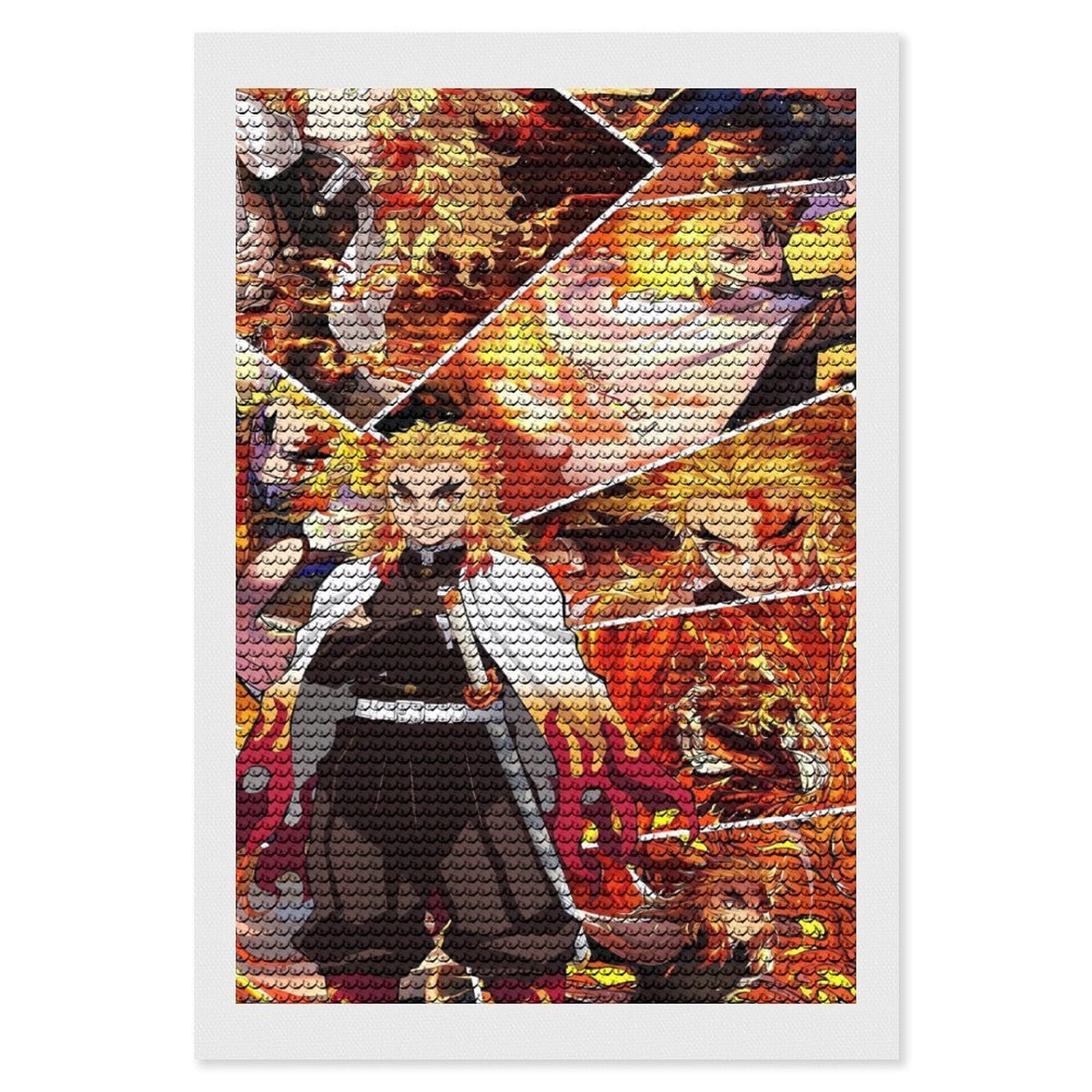 Demon Slayer Kyojuro Rengoku Diamond Art Kits for Adults 5D Diamond Art ...