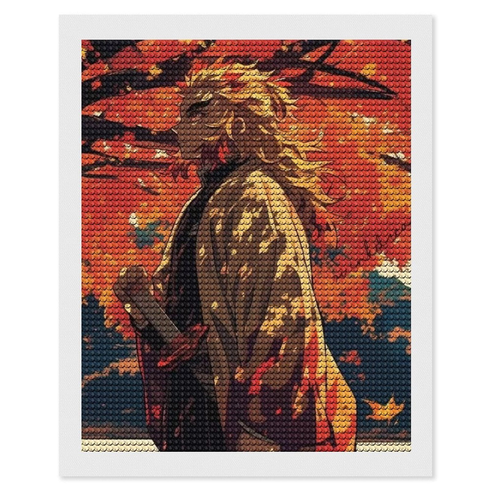 Demon Slayer Kyojuro Rengoku Diamond Art Kits for Adults 5D Diamond Art ...