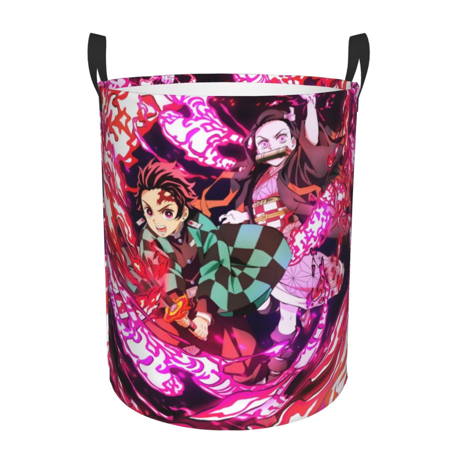 Demon Slayer Laundry Hamper Basket with Handles, Lightweight Storage ...