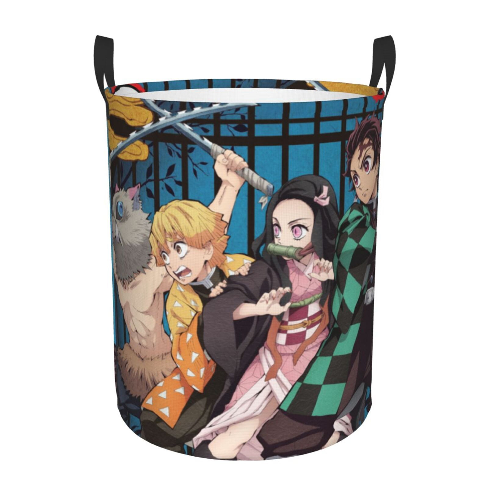 Demon Slayer Laundry Hamper Basket with Handles, Lightweight Storage ...