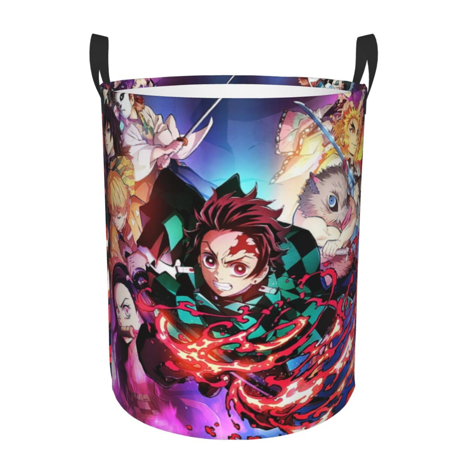 Demon Slayer Laundry Hamper Basket with Handles, Lightweight Storage ...