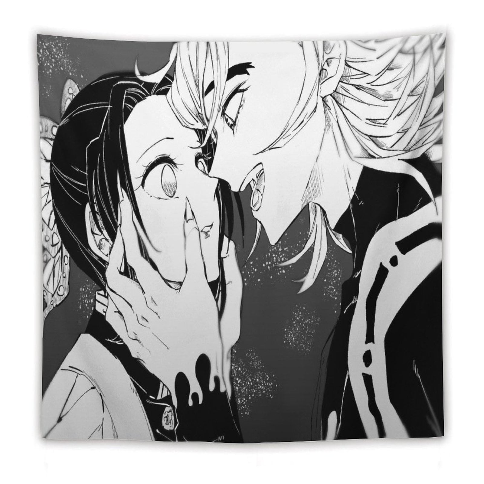 Demon Slayer - Line Art Tapestry Tanjiro Nezuko Kocho 60"x60" in ...