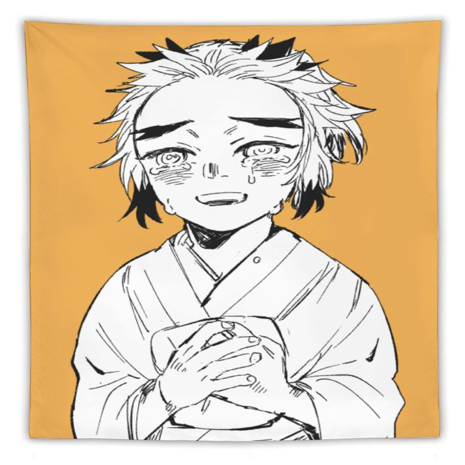 Demon Slayer -Line Art Tapestry Tanjiro Nezuko Kocho 60"x60" in ...