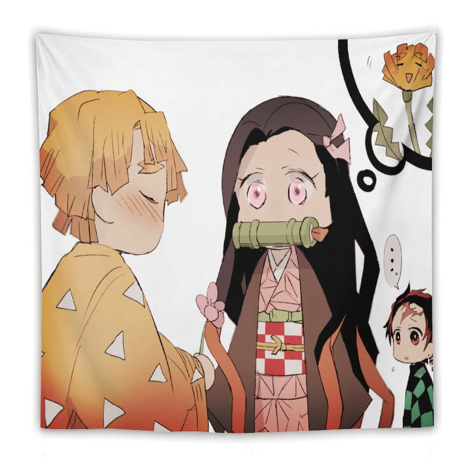 Demon Slayer -Line Art Tapestry Tanjiro Nezuko Kocho 60"x60" in - Walmart.com