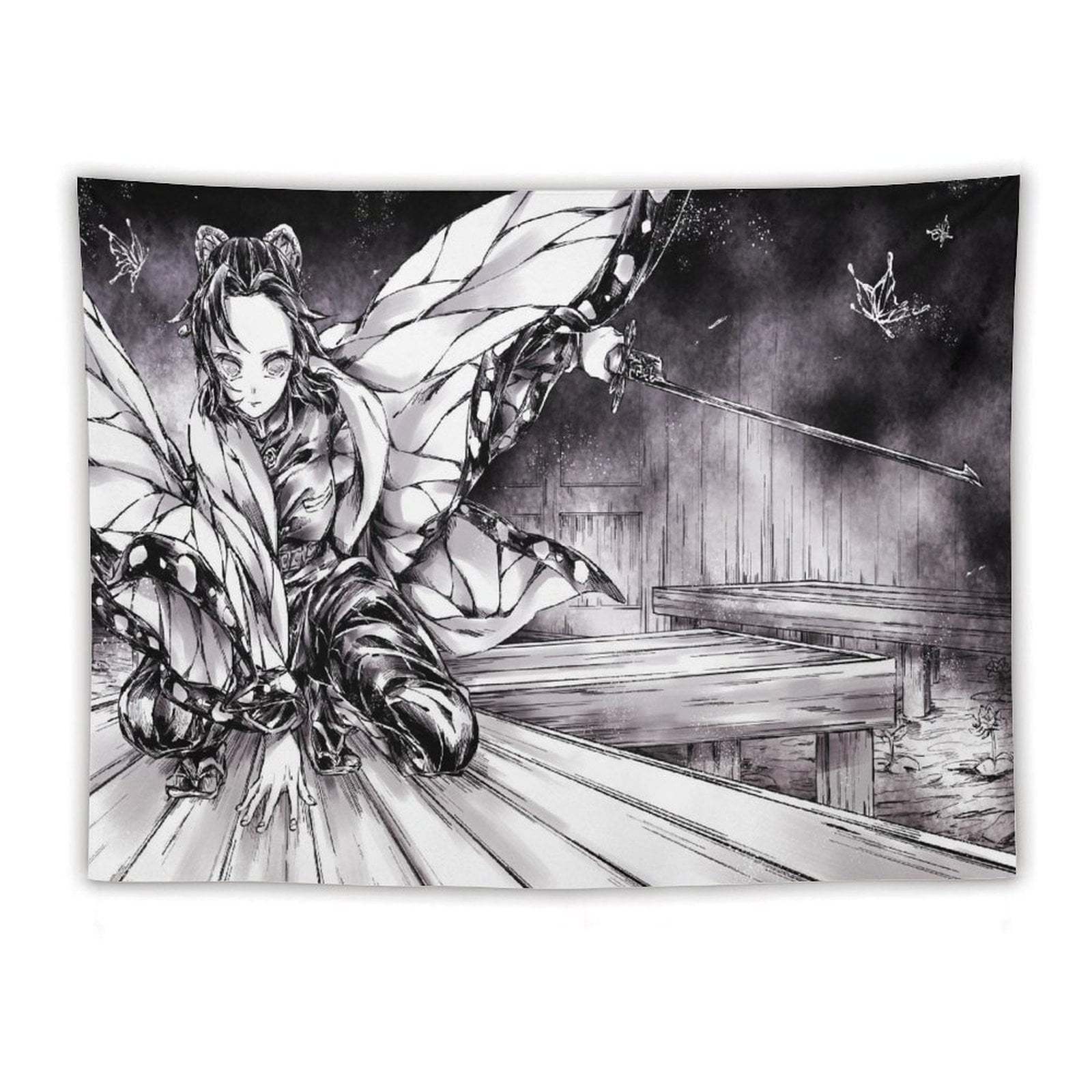 Demon Slayer - Line Art Tapestry Tanjiro Nezuko Kocho 60"x80" in ...