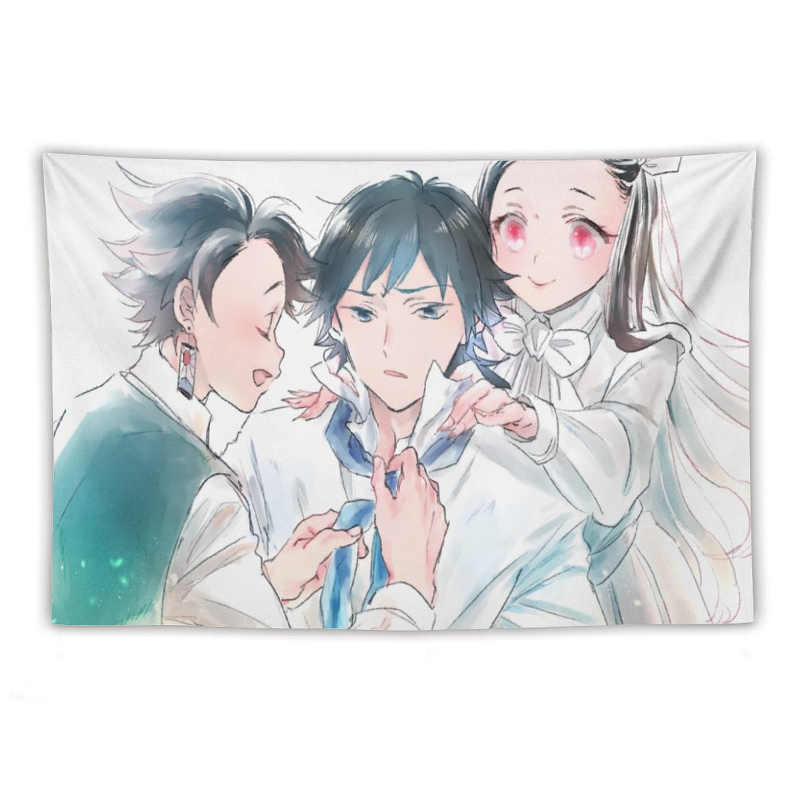 Demon Slayer -Line Art Tapestry Tanjiro Nezuko Kocho 60"x90" in ...