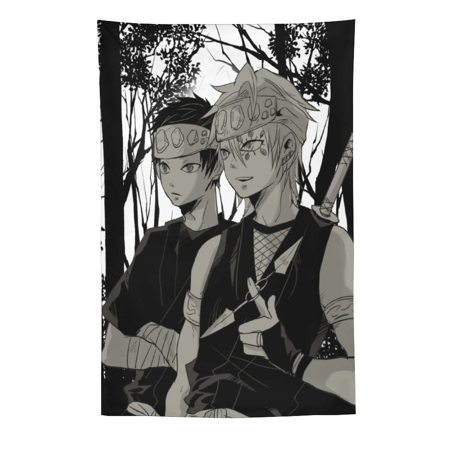 Demon Slayer -Line Art Tapestry Tanjiro Nezuko Kocho 60"x90" in ...