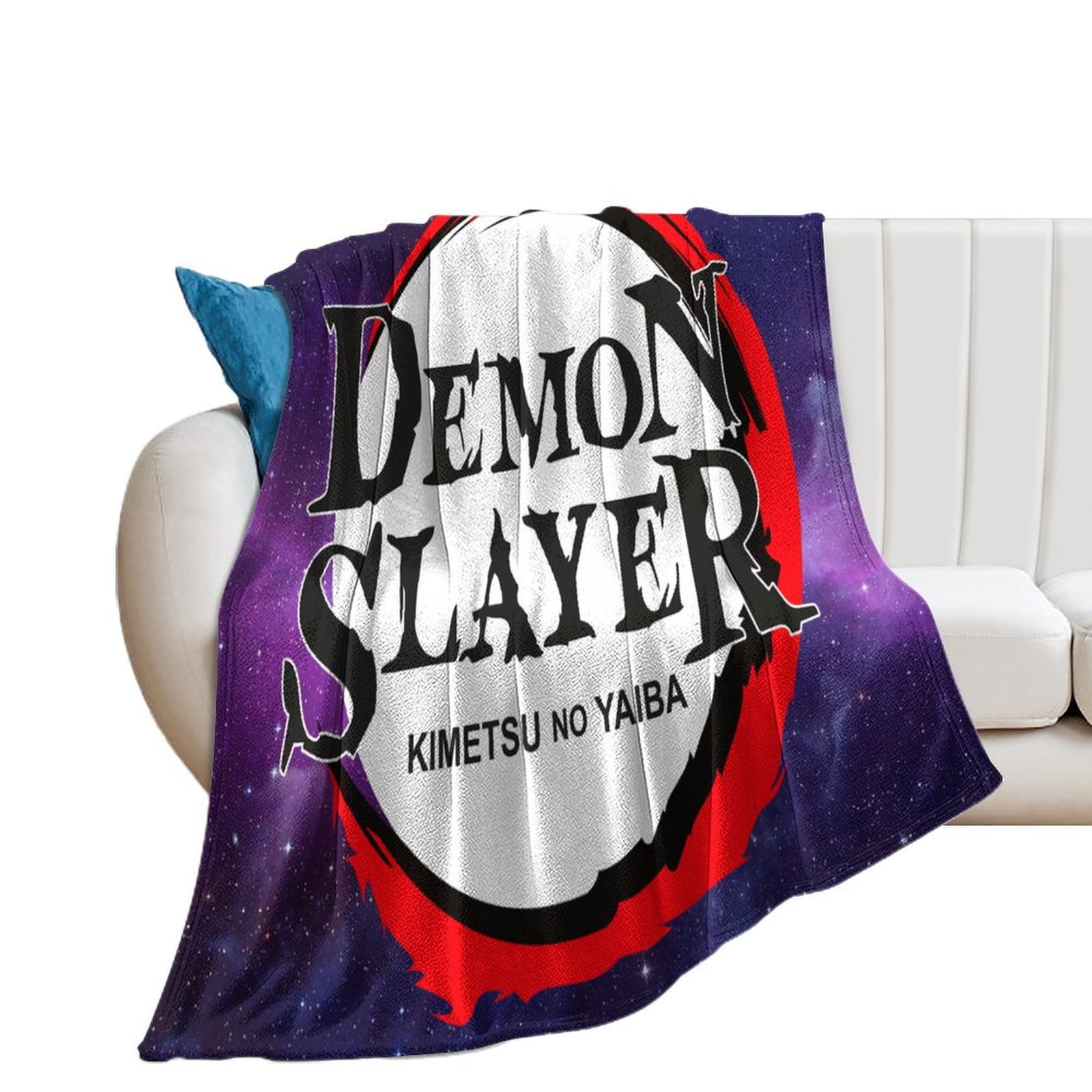 Demon Slayer Logo Kids Adults Fleece Blanket Lightweight All Season ...