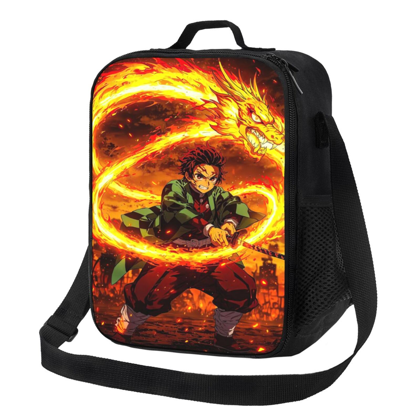 Demon Slayer Lunch Bag Insulated Thermal Boxes with Shoulder Strap ...