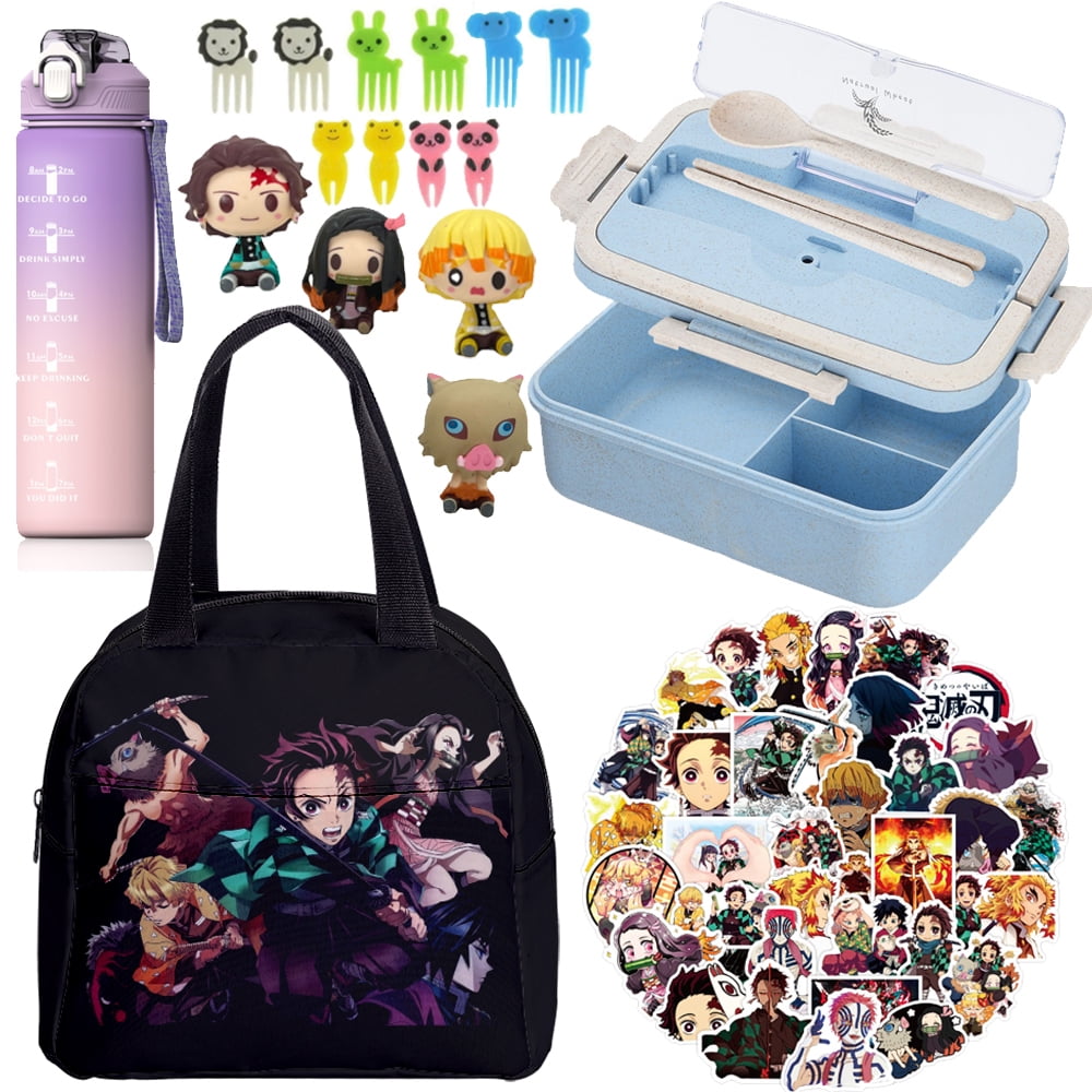 Demon Slayer Lunch Box Leakproof Thermal Cooler Sack Food Handbags with ...
