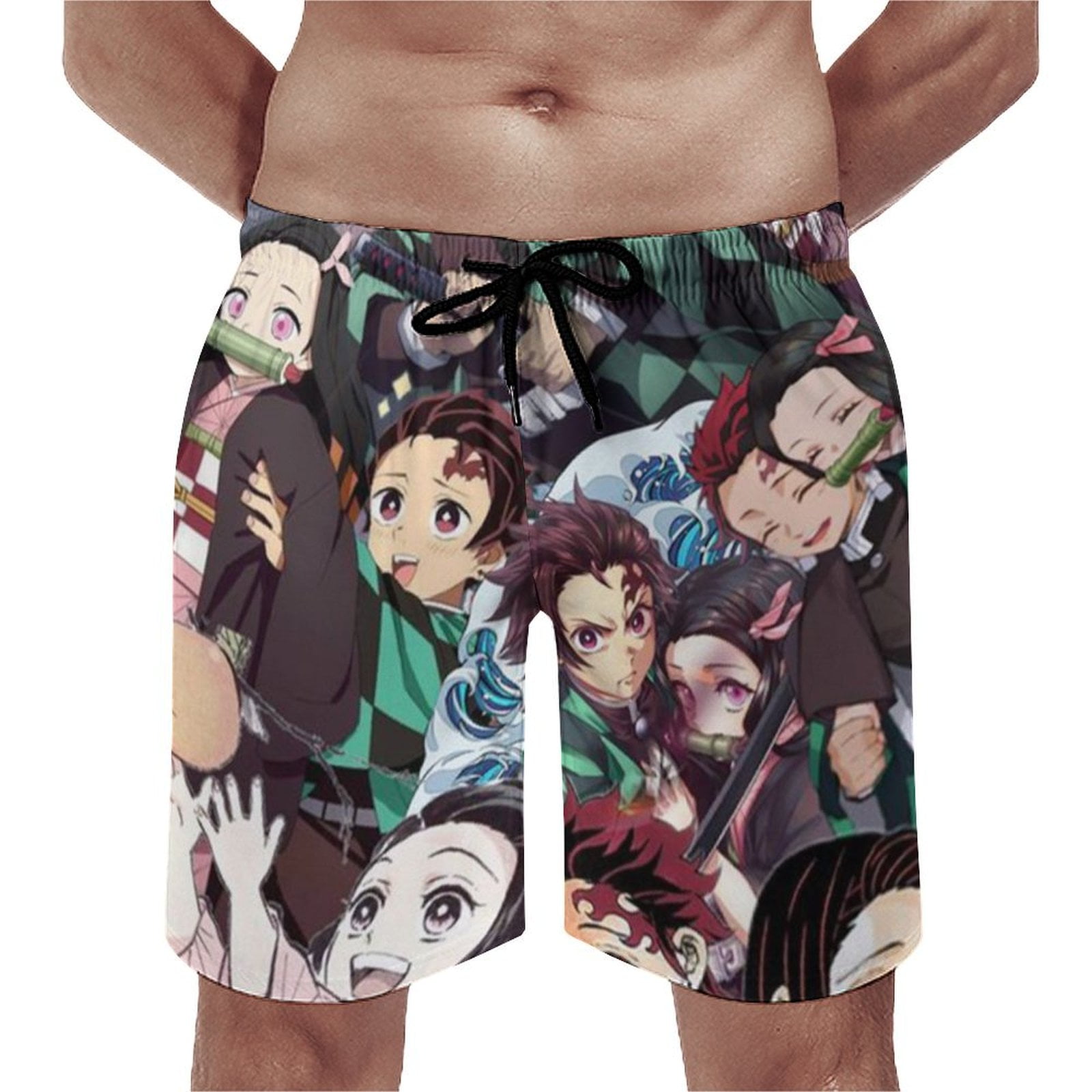 Demon Slayer Men's Swim Trunks Quick Dry Beach Board Shorts Summer ...