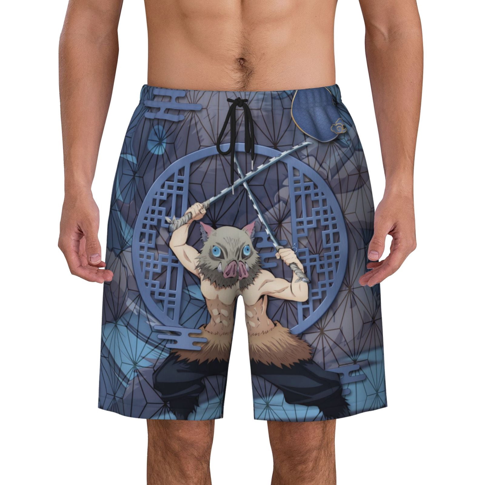 Demon Slayer Men's Swim Trunks Quick Dry Board Shorts Bathing Suit ...