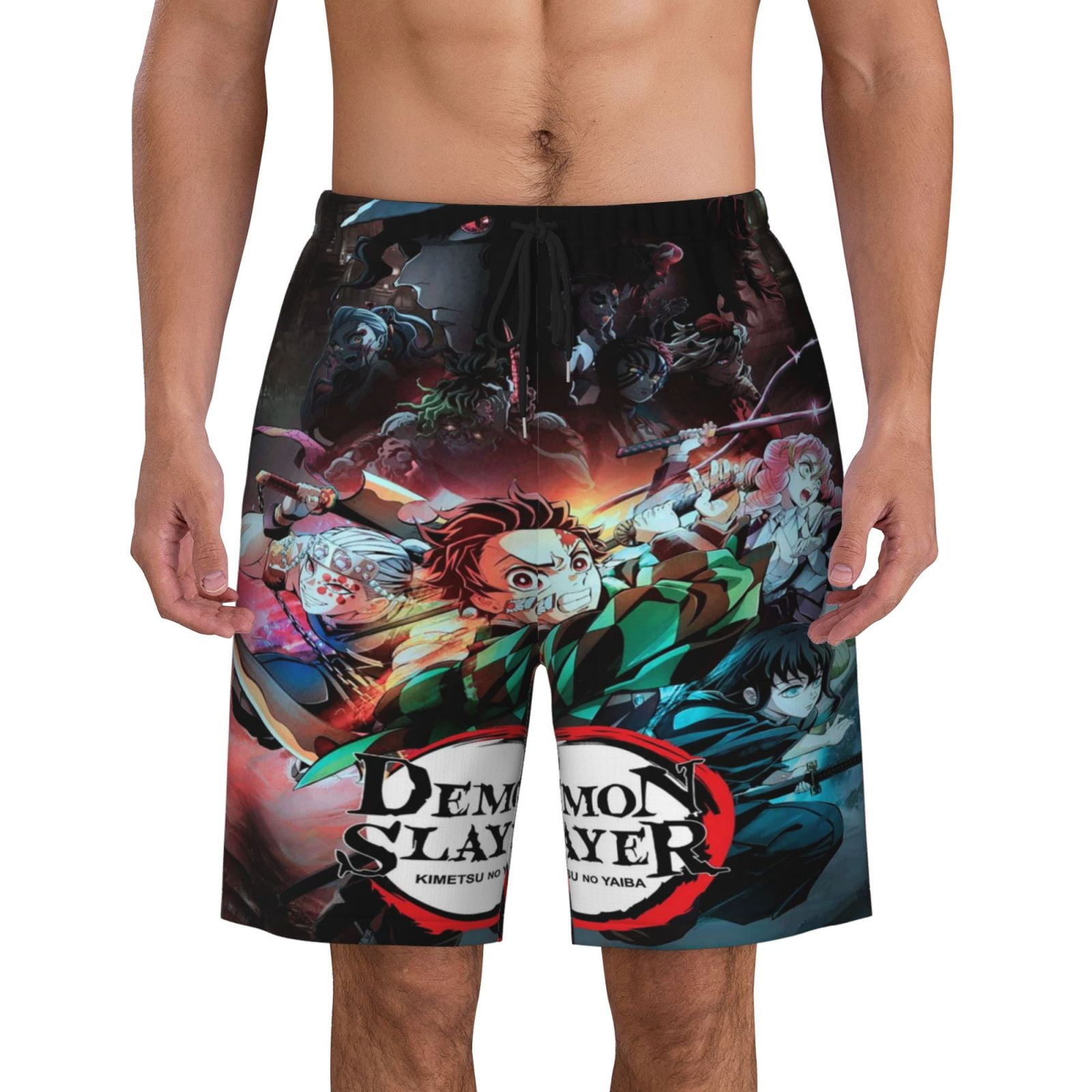 Demon Slayer Men's Swim Trunks Quick Dry Board Shorts Bathing Suit ...