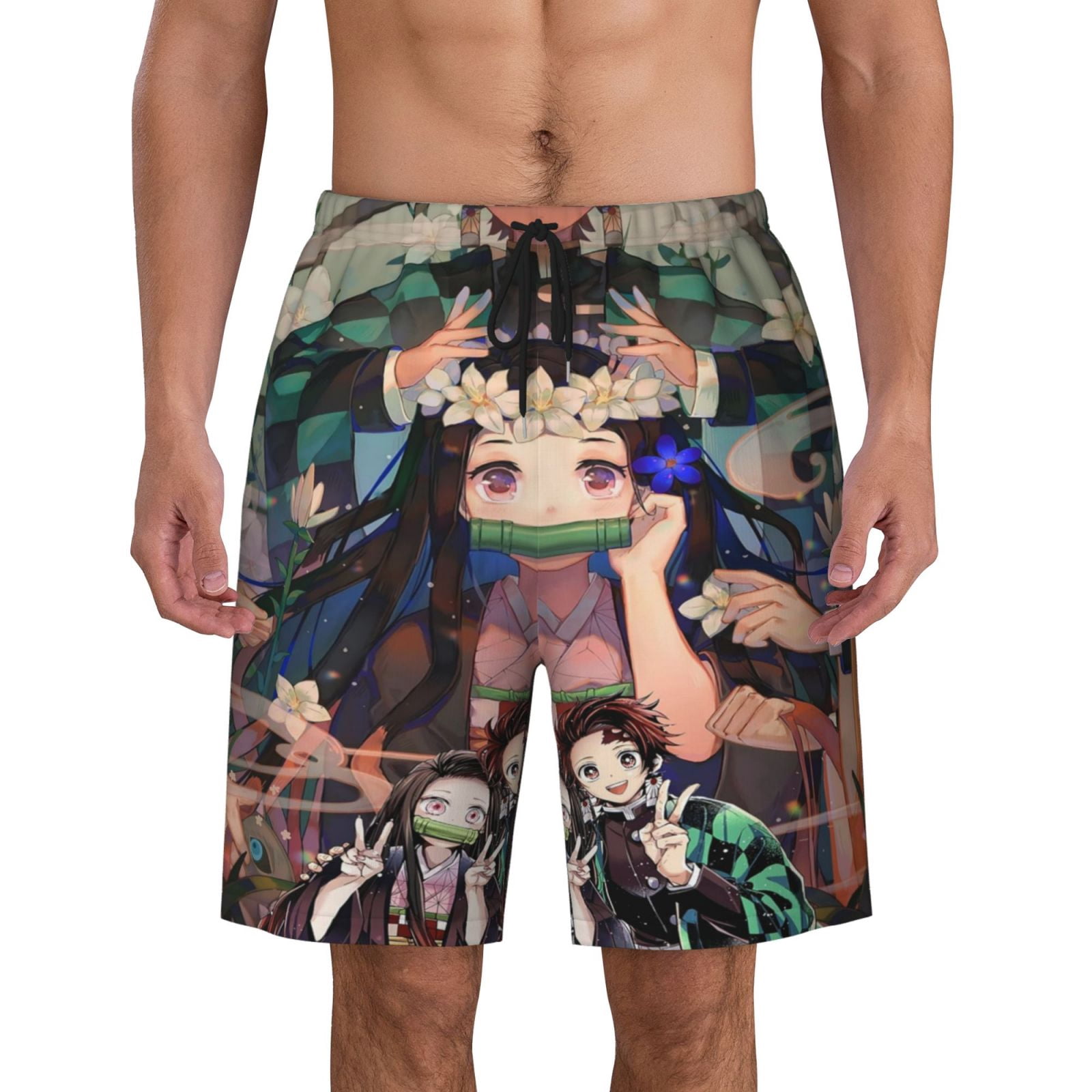 Demon Slayer Men's Swim Trunks Quick Dry Board Shorts Bathing Suit ...